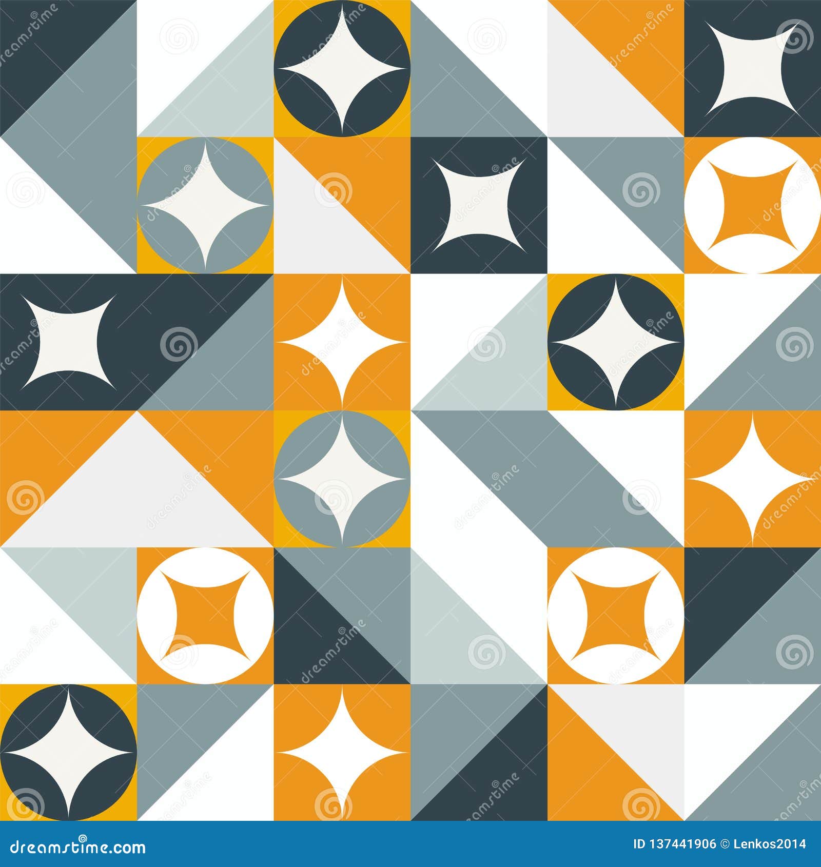 Geometric Modern Pattern with Warm Colors. Triangle and Squared Figures ...