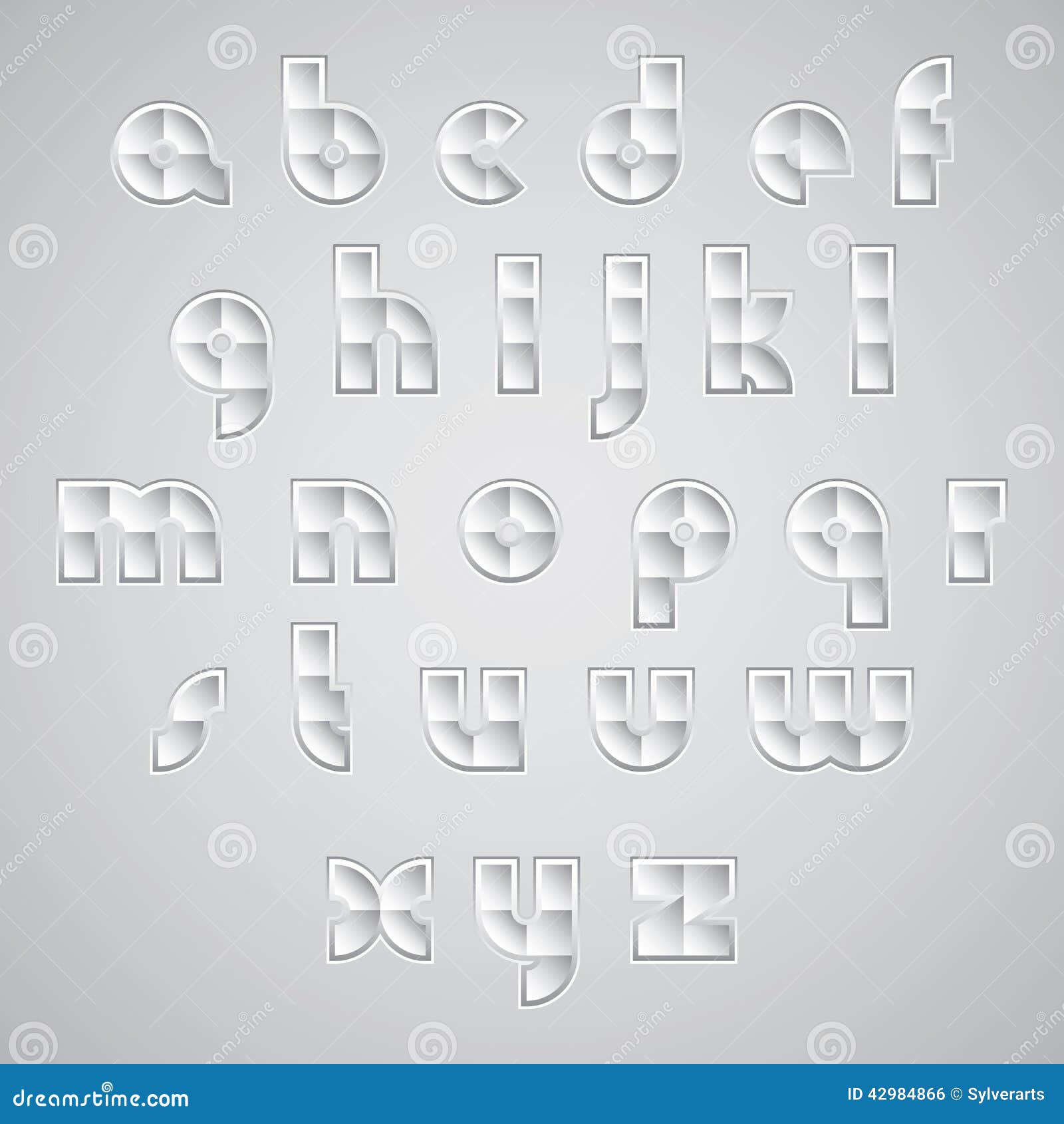 Geometric Modern Style Digital Letters Alphabet. Stock Vector ...