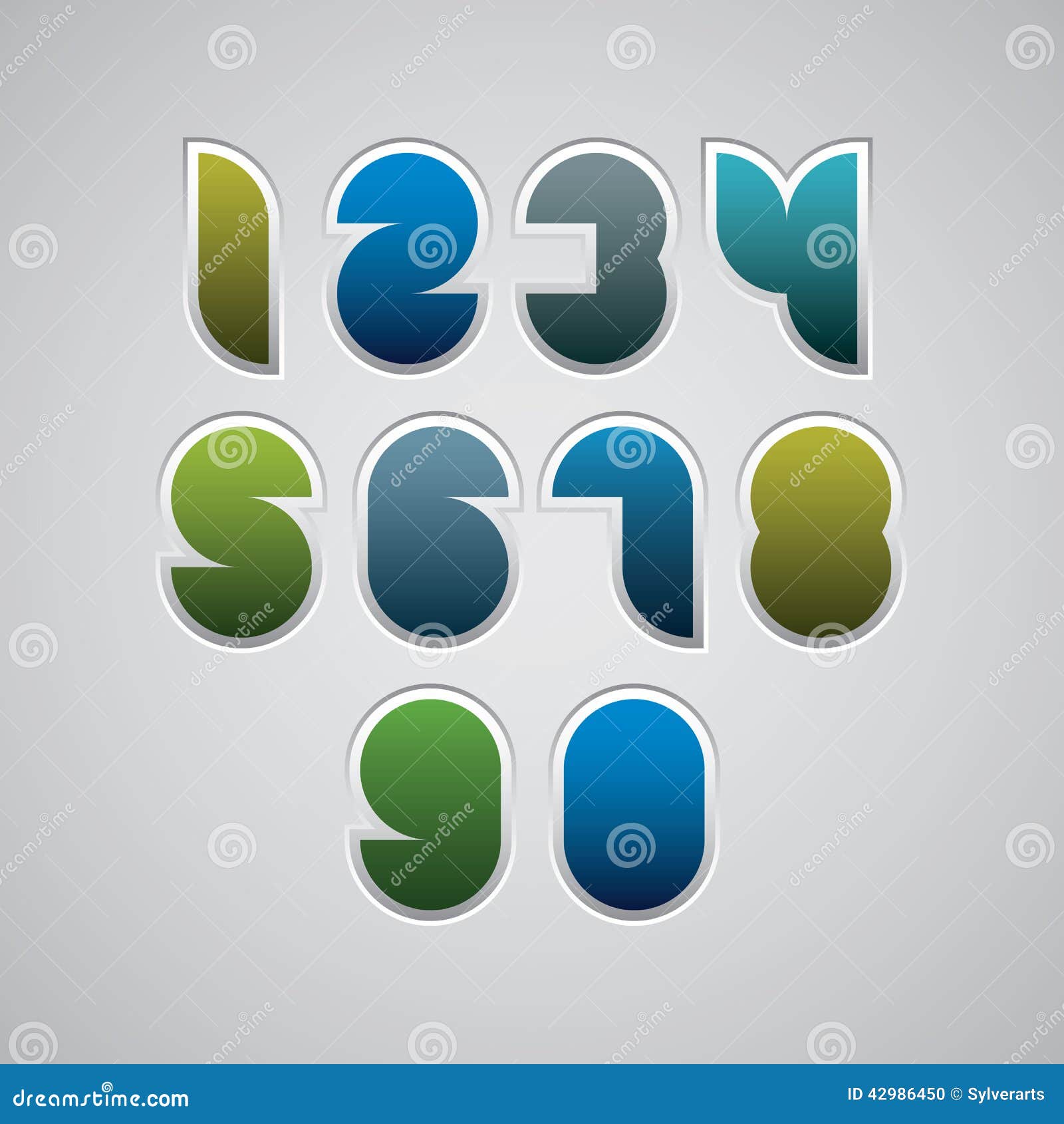 Geometric Modern Style Numbers. Stock Vector - Illustration of tech ...