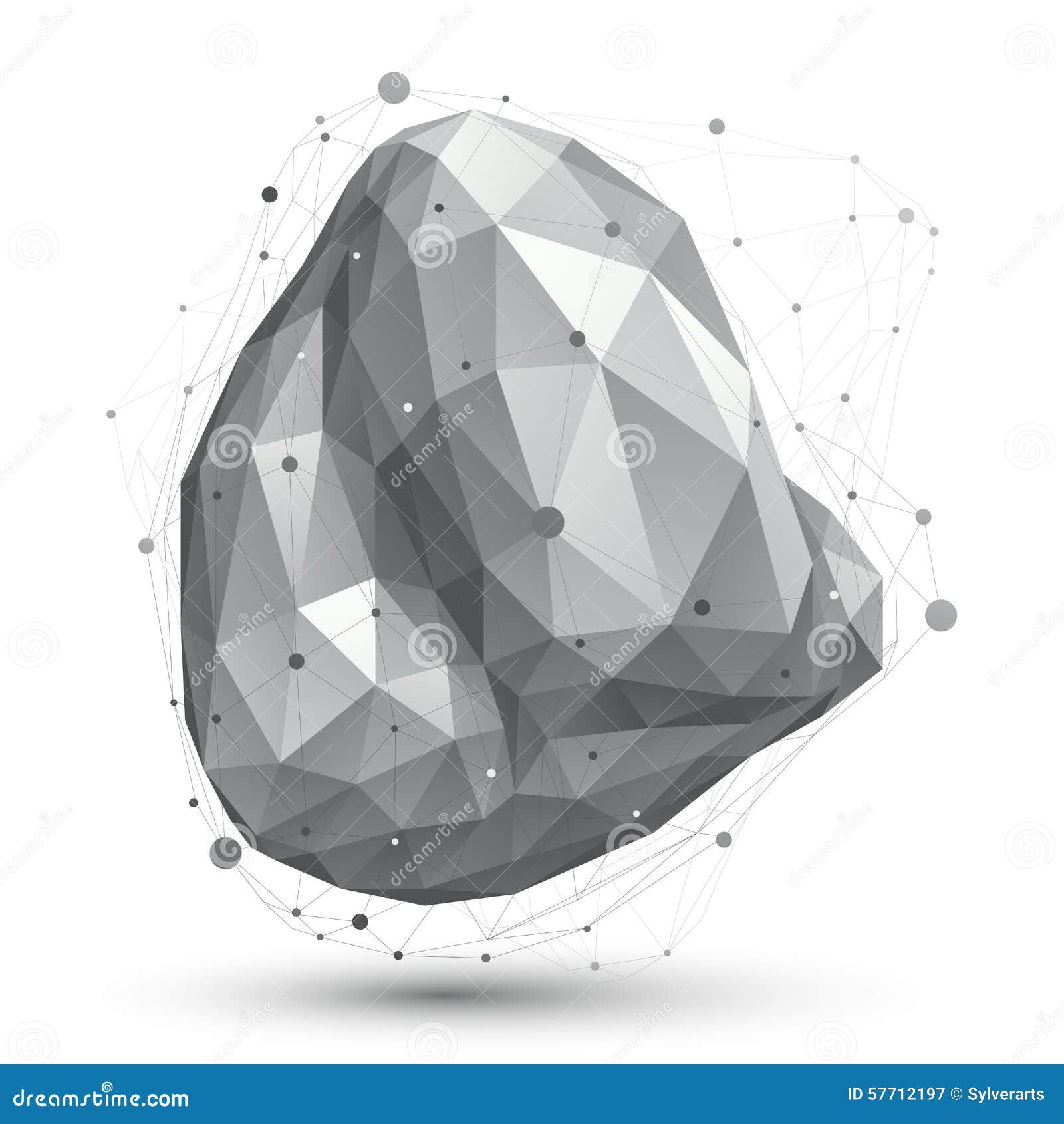 Geometric Monochrome Deformed Structure with Wire Mesh, Modern S Stock ...