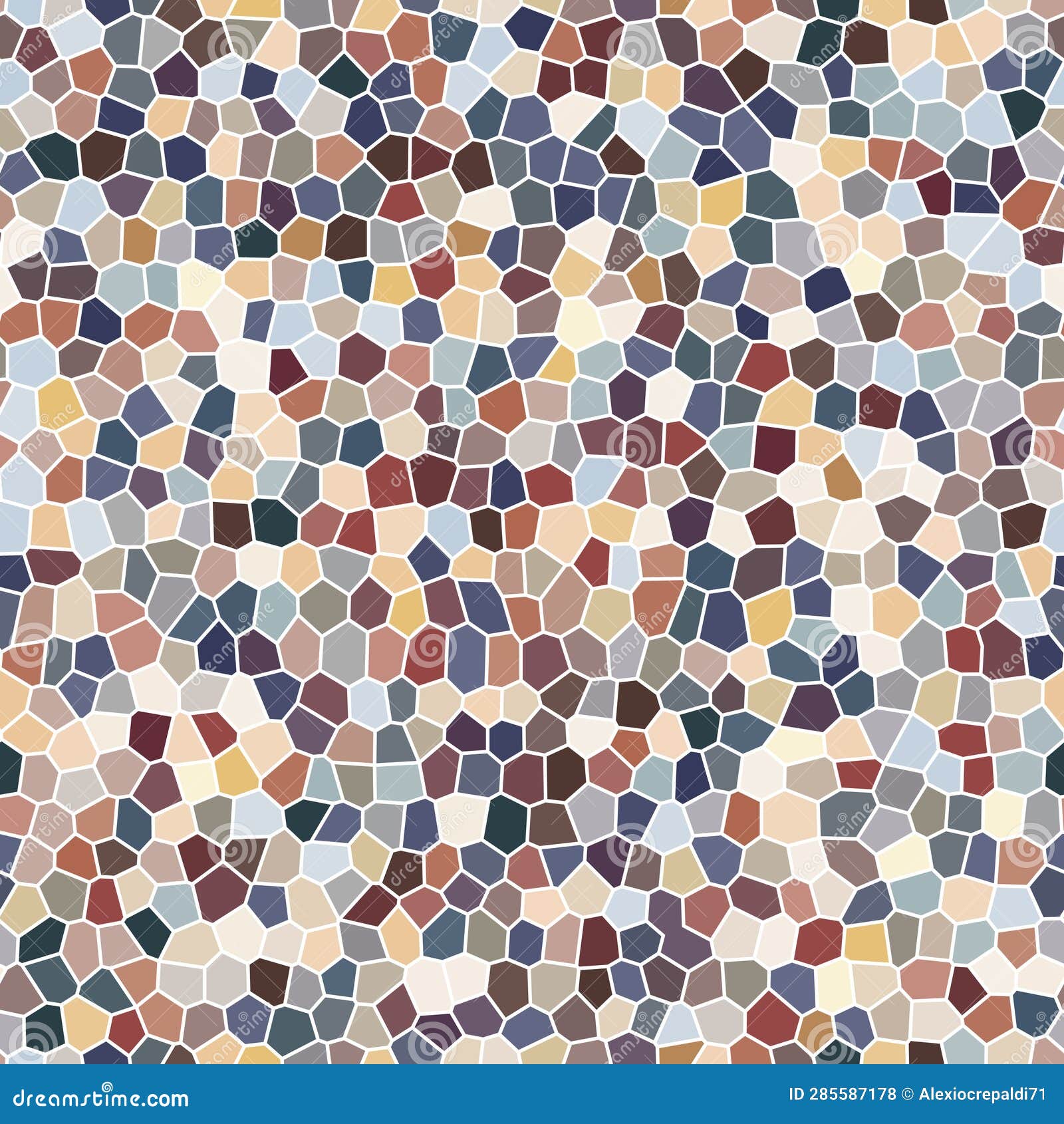 Geometric Mosaic Floor with Multicolor Different Small Polygons Shape ...