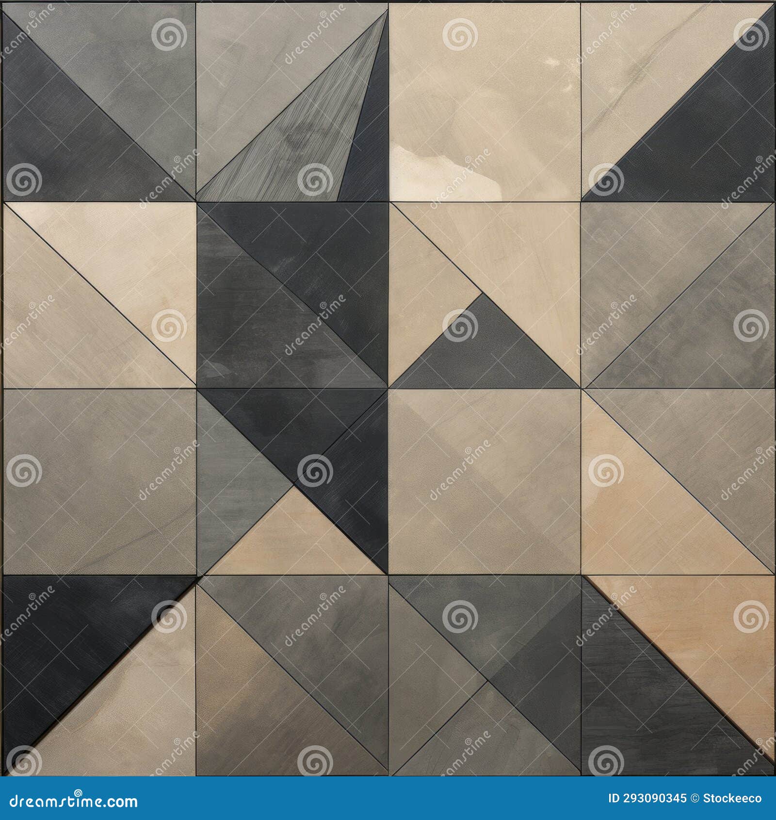 Geometric Mosaic: Gray and Brown Tiles in Hyperspace Noir Style Stock ...