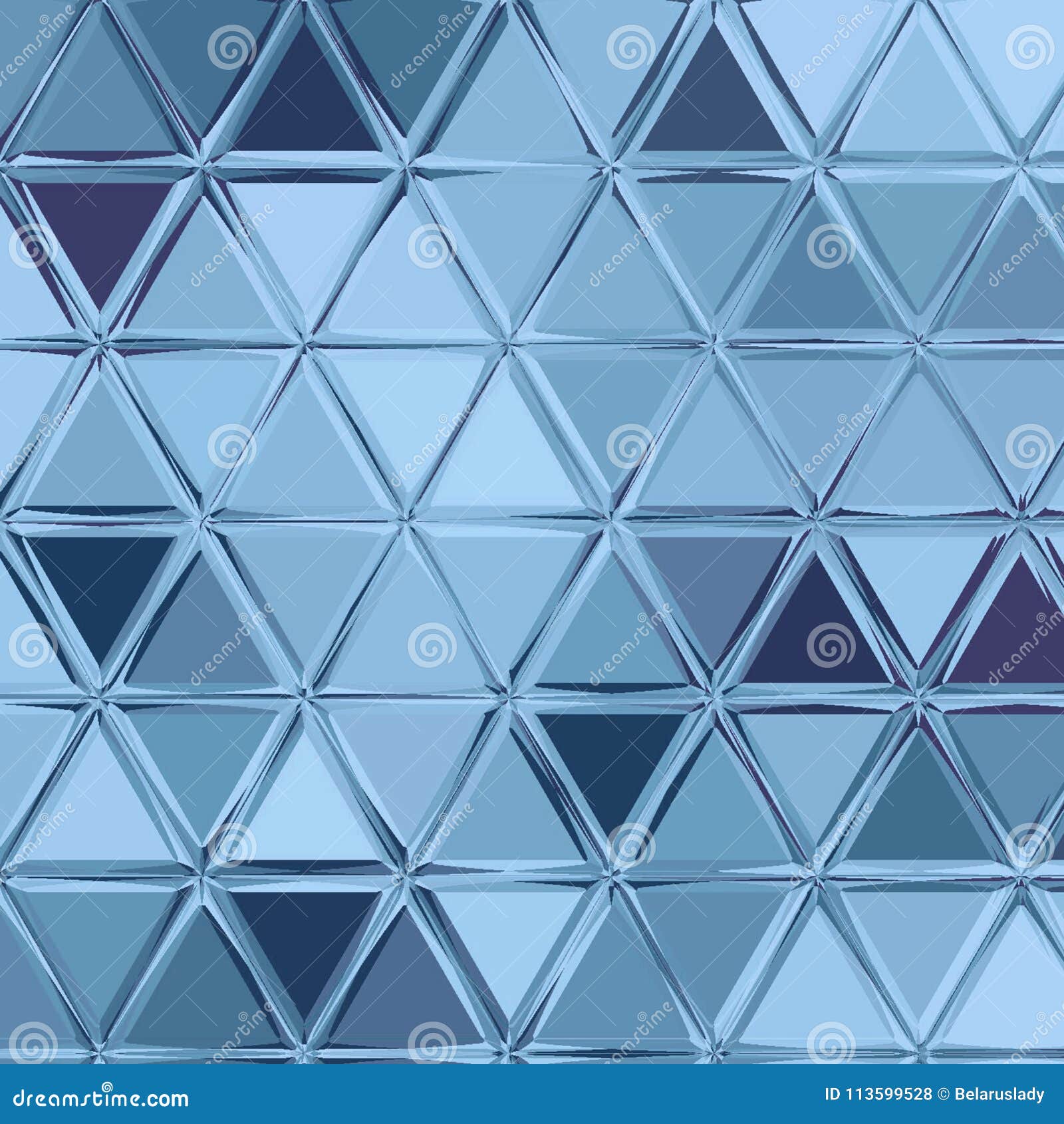 Geometric Mosaic Pattern from Blue Triangle, Blue Light Polygonal Low ...