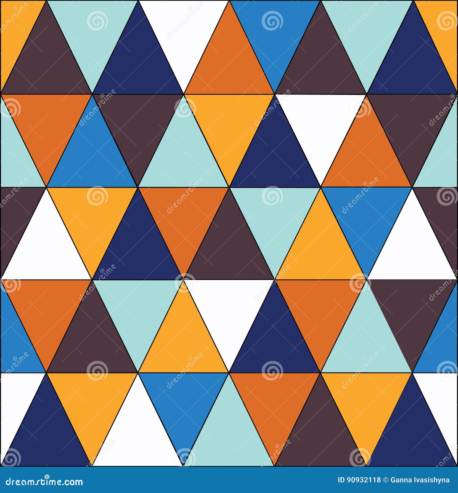 Geometric Mosaic Pattern from Blue Triangle Stock Illustration ...