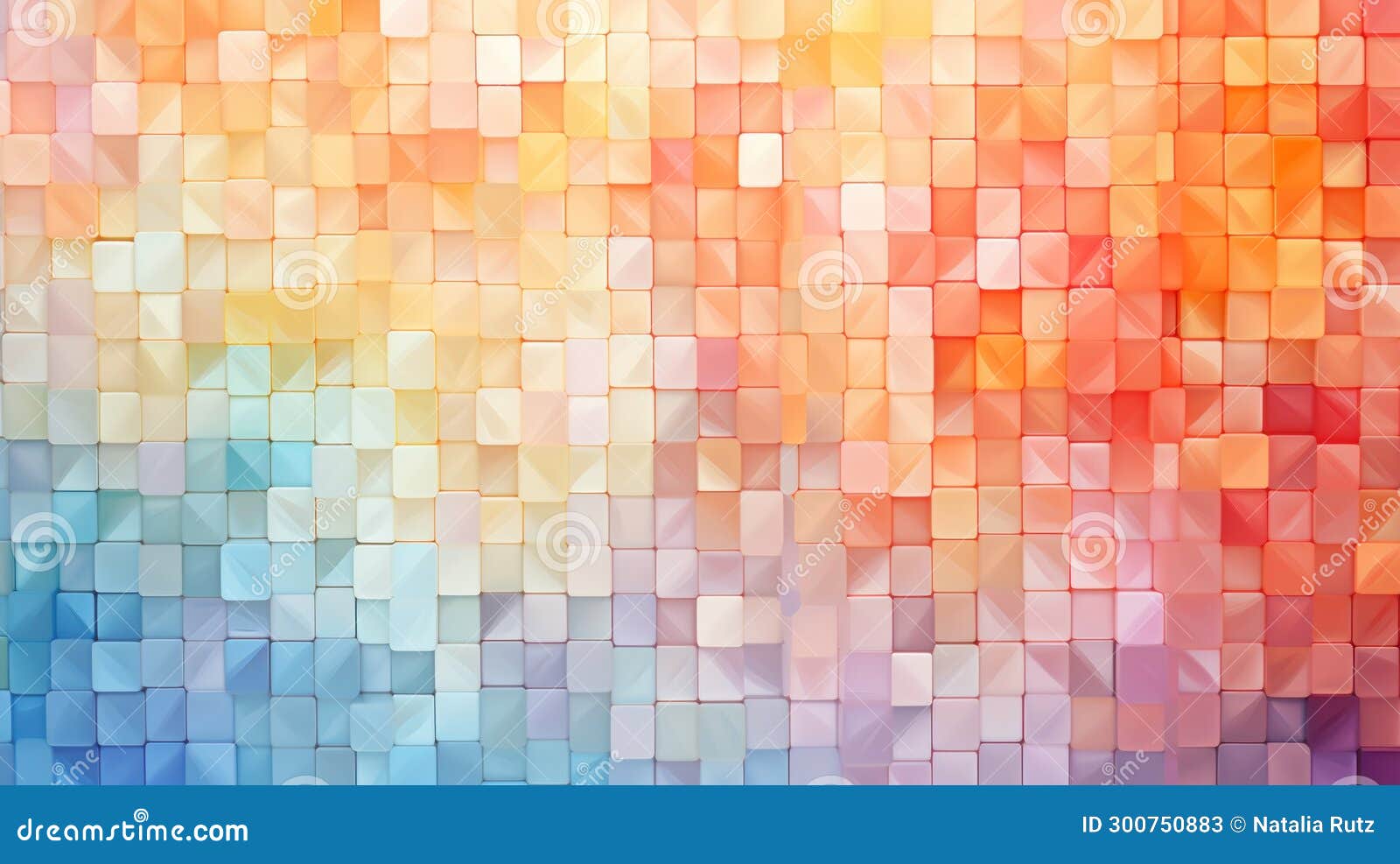 Geometric Mosaic in Peach Color Squares Background Stock Illustration ...