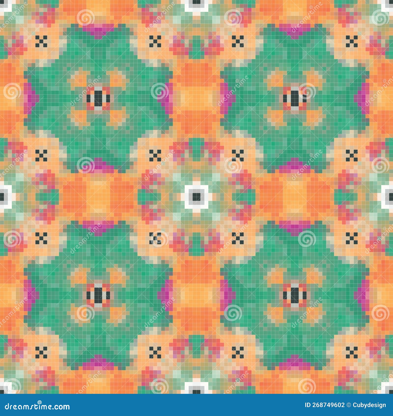 Geometric Mosaic Seamless Pattern Design, Repeat Textile Design ...