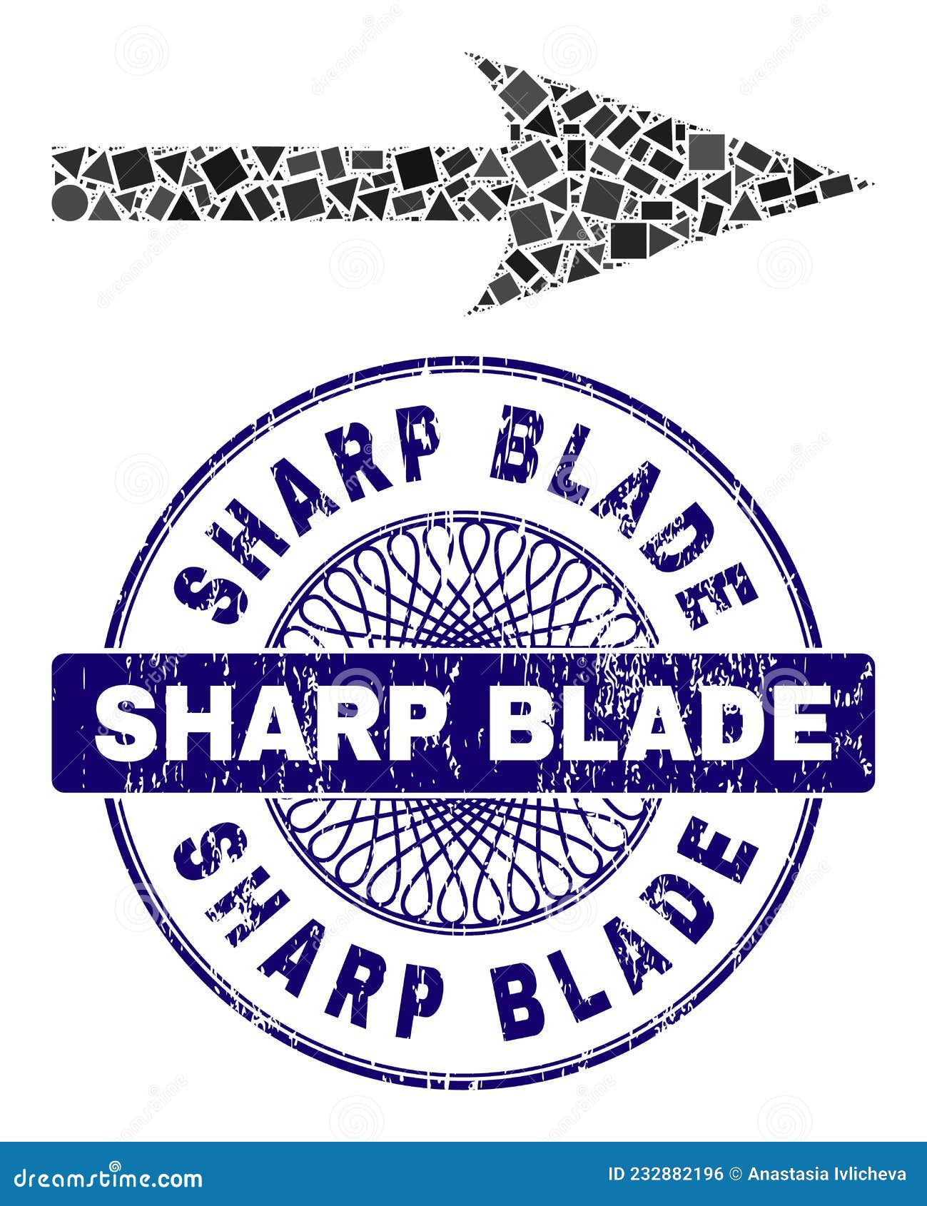 Mosaic Sharp Down Arrow With Scratched French Southern Territories ...