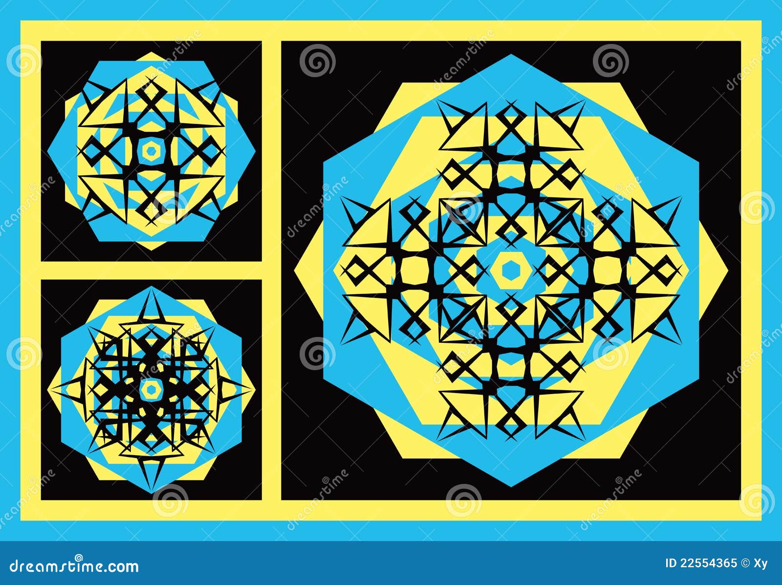 Geometric Motifs or Medallions Stock Vector - Illustration of ...