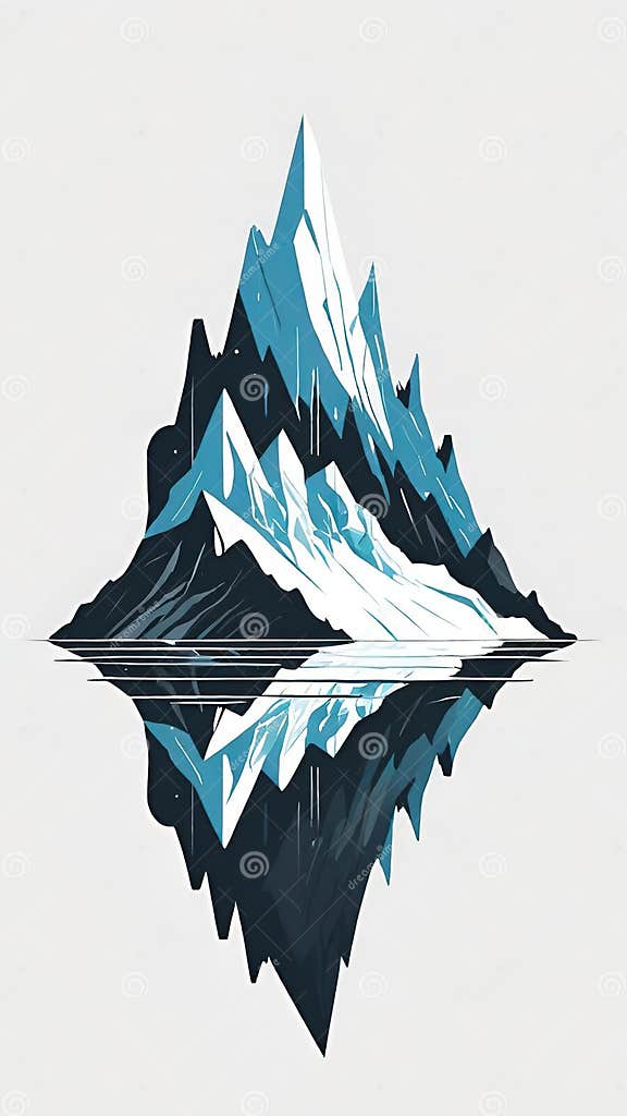 Geometric Mountain Reflection.Its Minimalist Design Makes it Ideal for ...