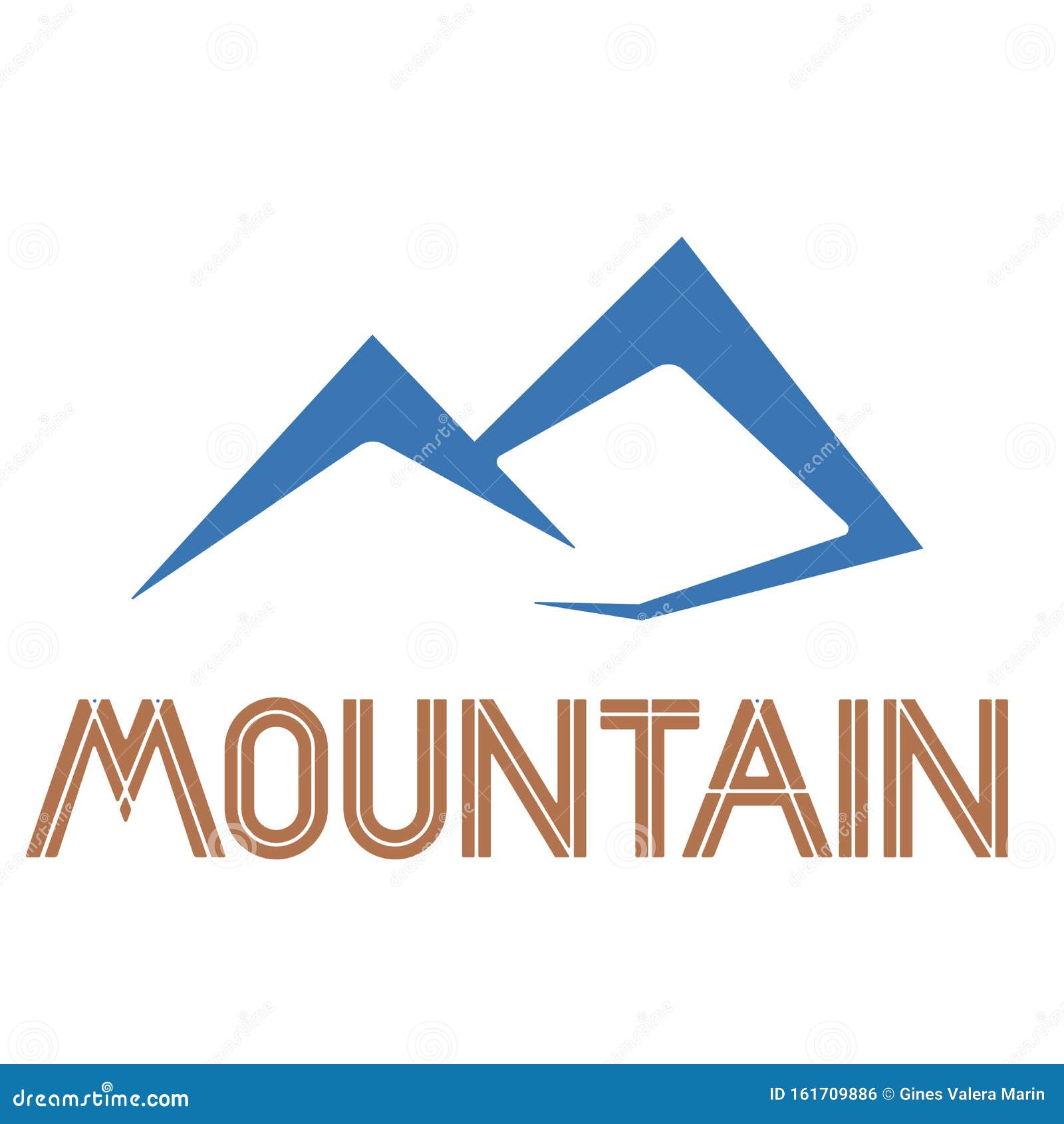 Geometric Mountain Symbol with Text and Logo. Stock Vector ...