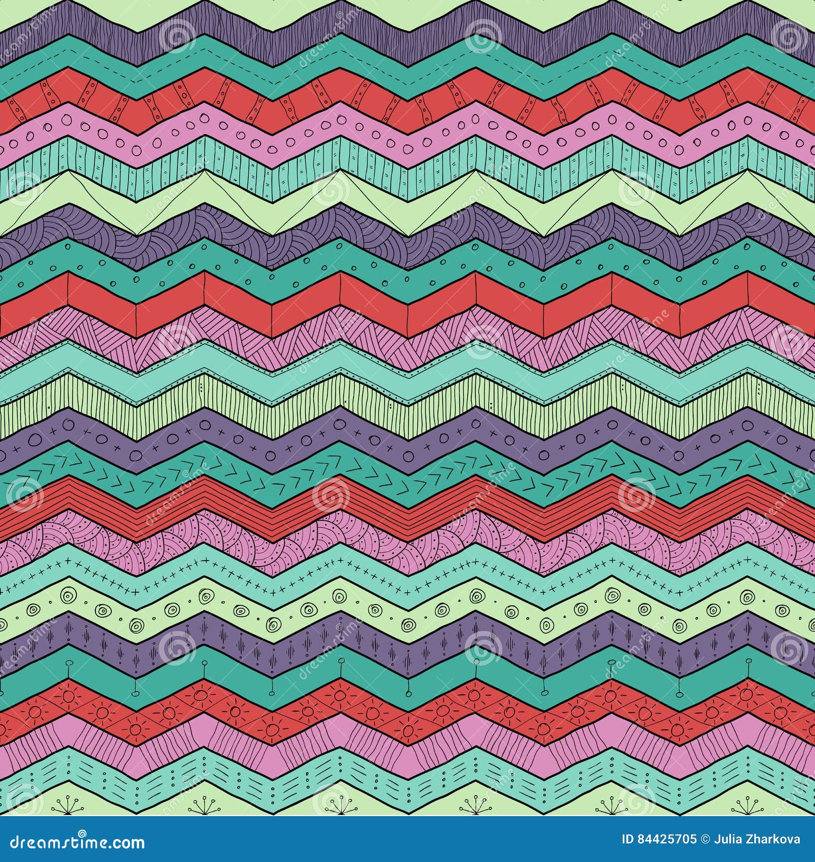 Geometric Multicolor Chevron or Zig Zag, Seamless Tribal Pattern Stock ... Geometric Multicolor Chevron or Zig Zag, Seamless Tribal Pattern Stock ...