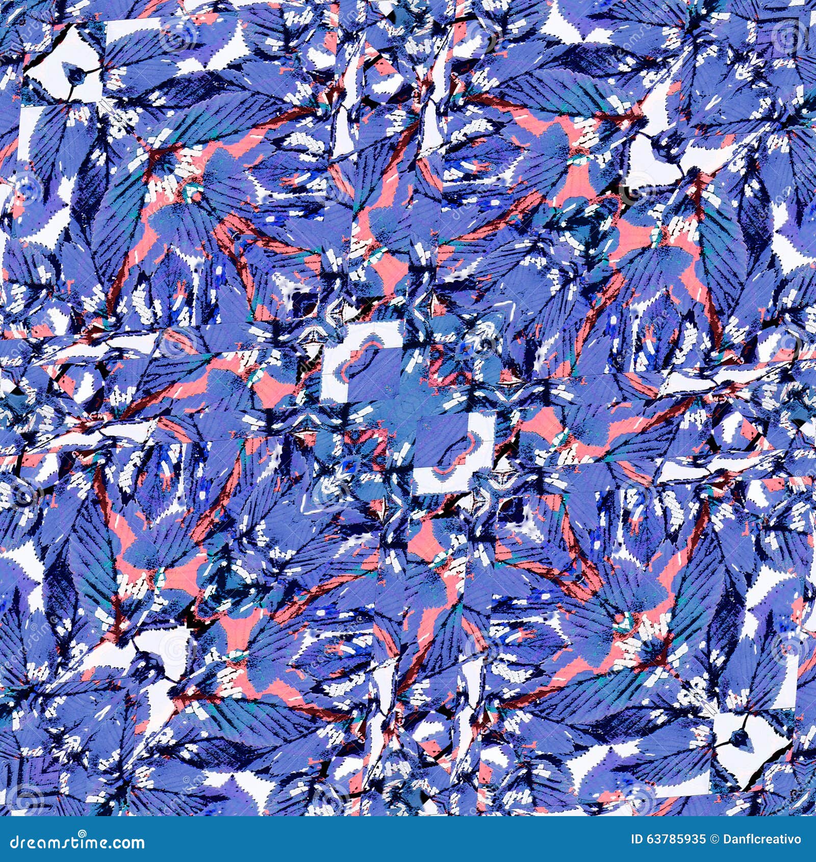 Geometric Nature Collage Pattern Stock Illustration - Illustration of ...