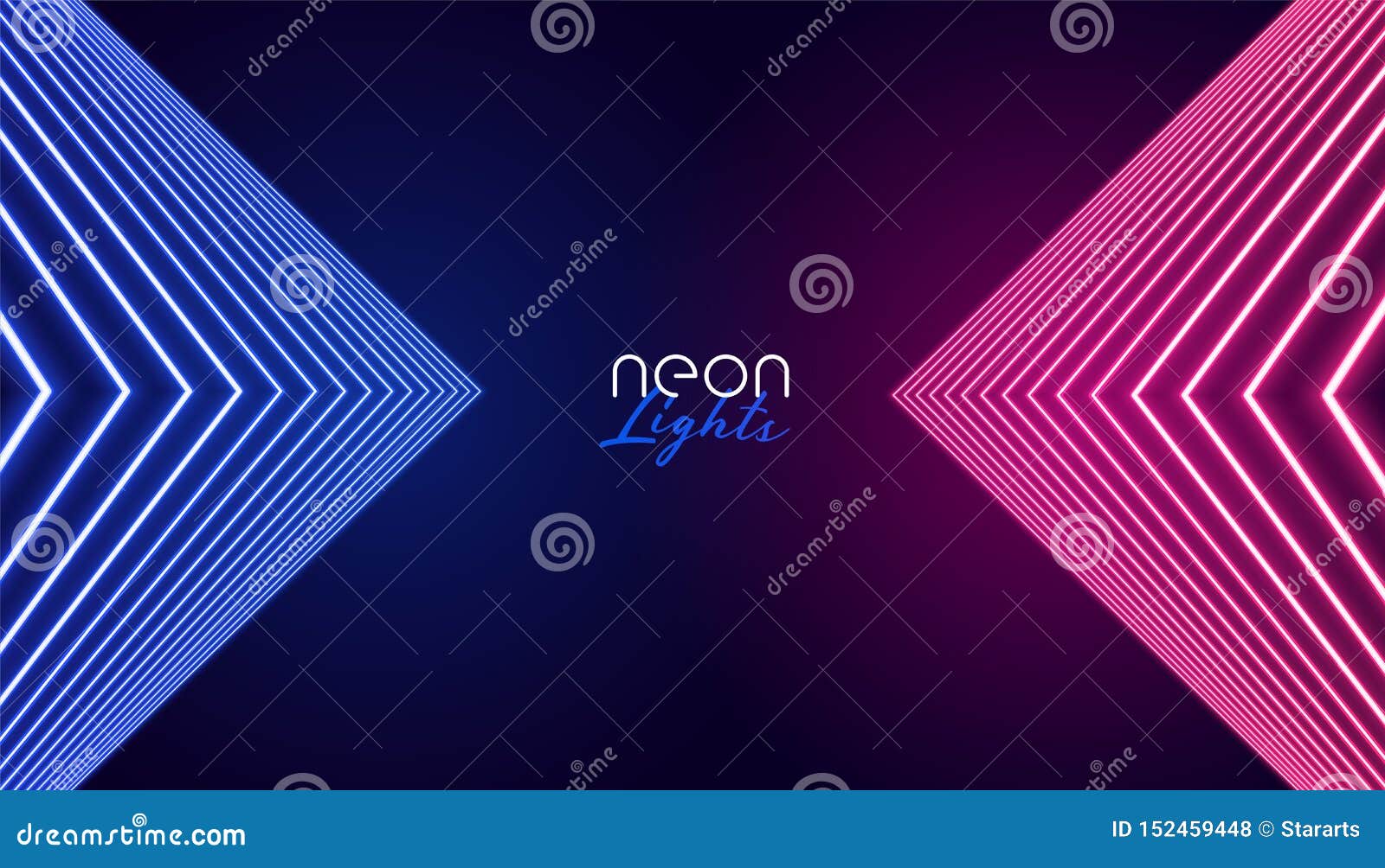 Geometric Neon Lights Abstract Background Stock Vector - Illustration ...