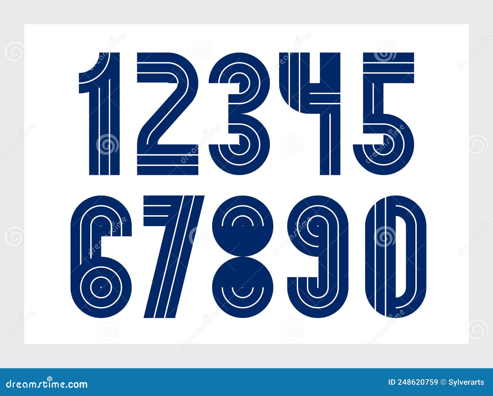 Geometric Numbers Set, Vector Digits, Retro 90s Style Trendy Numerals ...