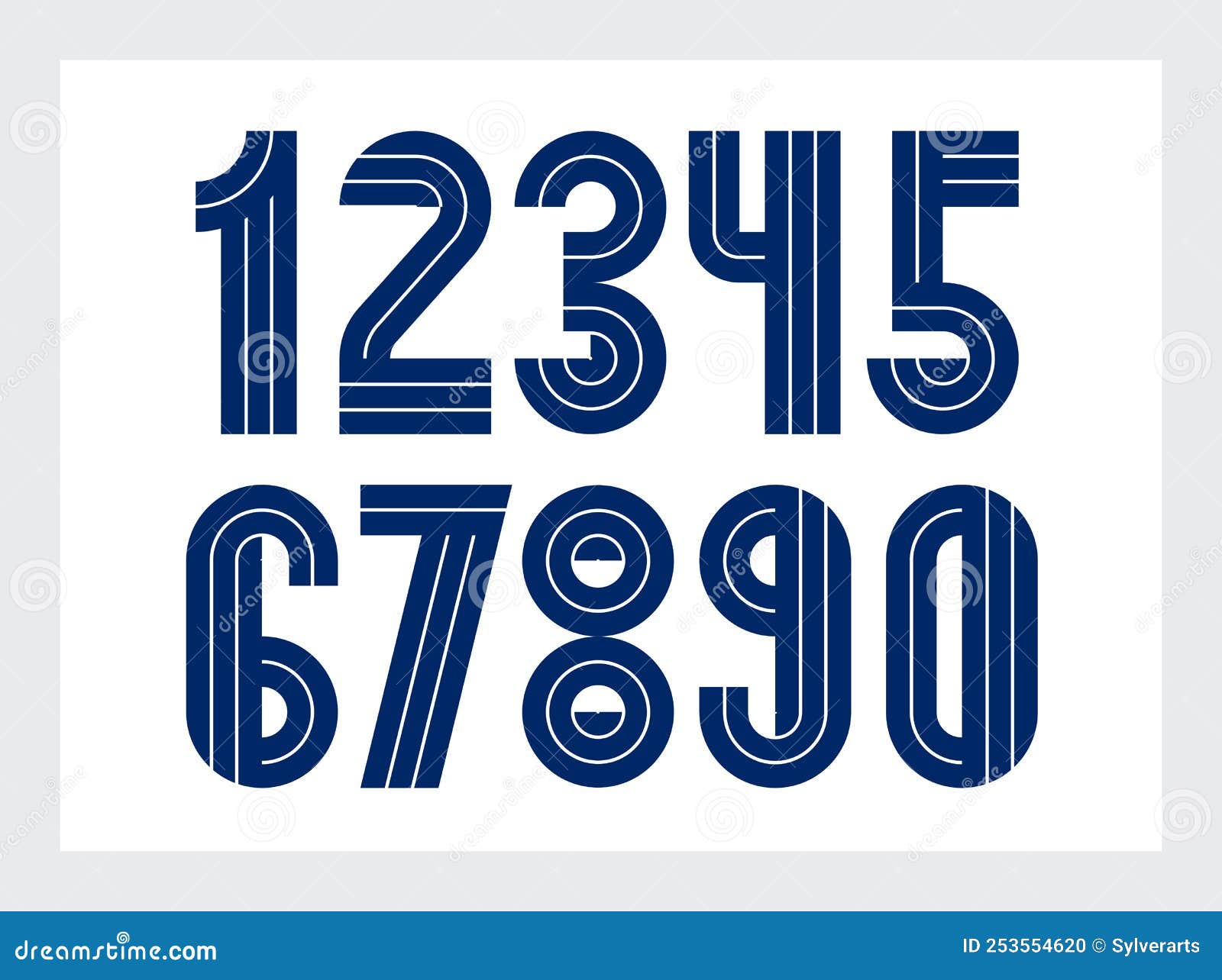 Geometric Numbers Set, Vector Digits, Retro 90s Style Trendy Numerals ...
