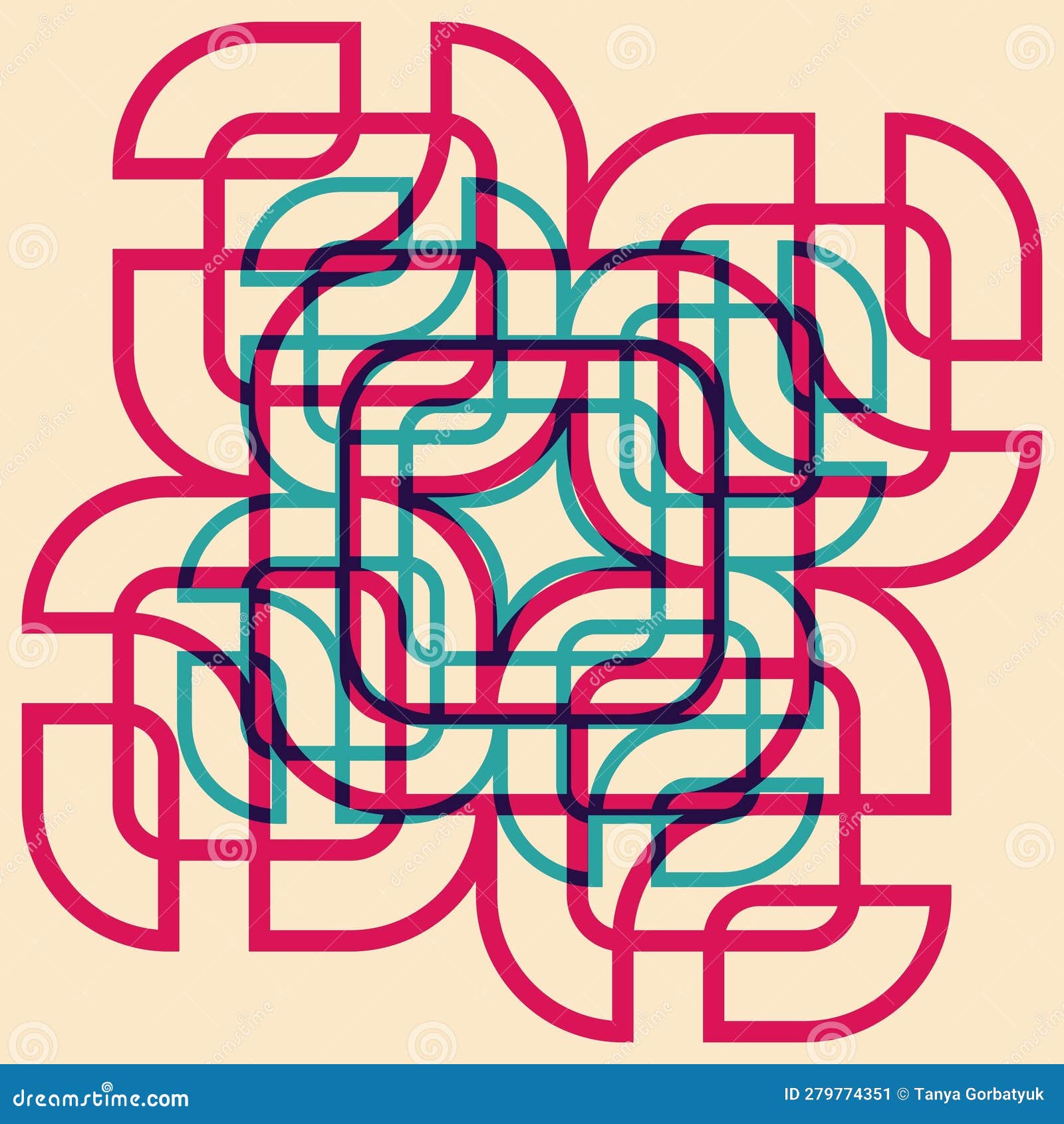 Geometric Object with Riso Print Effect. Vector. Graphic Element. Stock ...