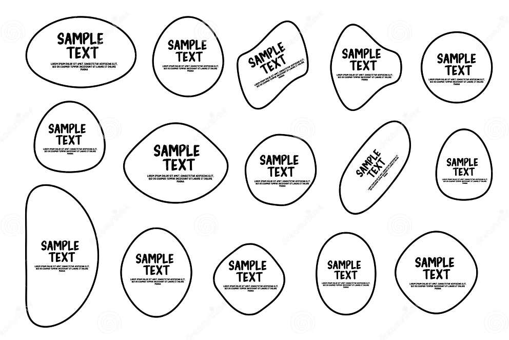 Geometric Objects Round Oval Linear, Title Design Frame for Text, Black ...