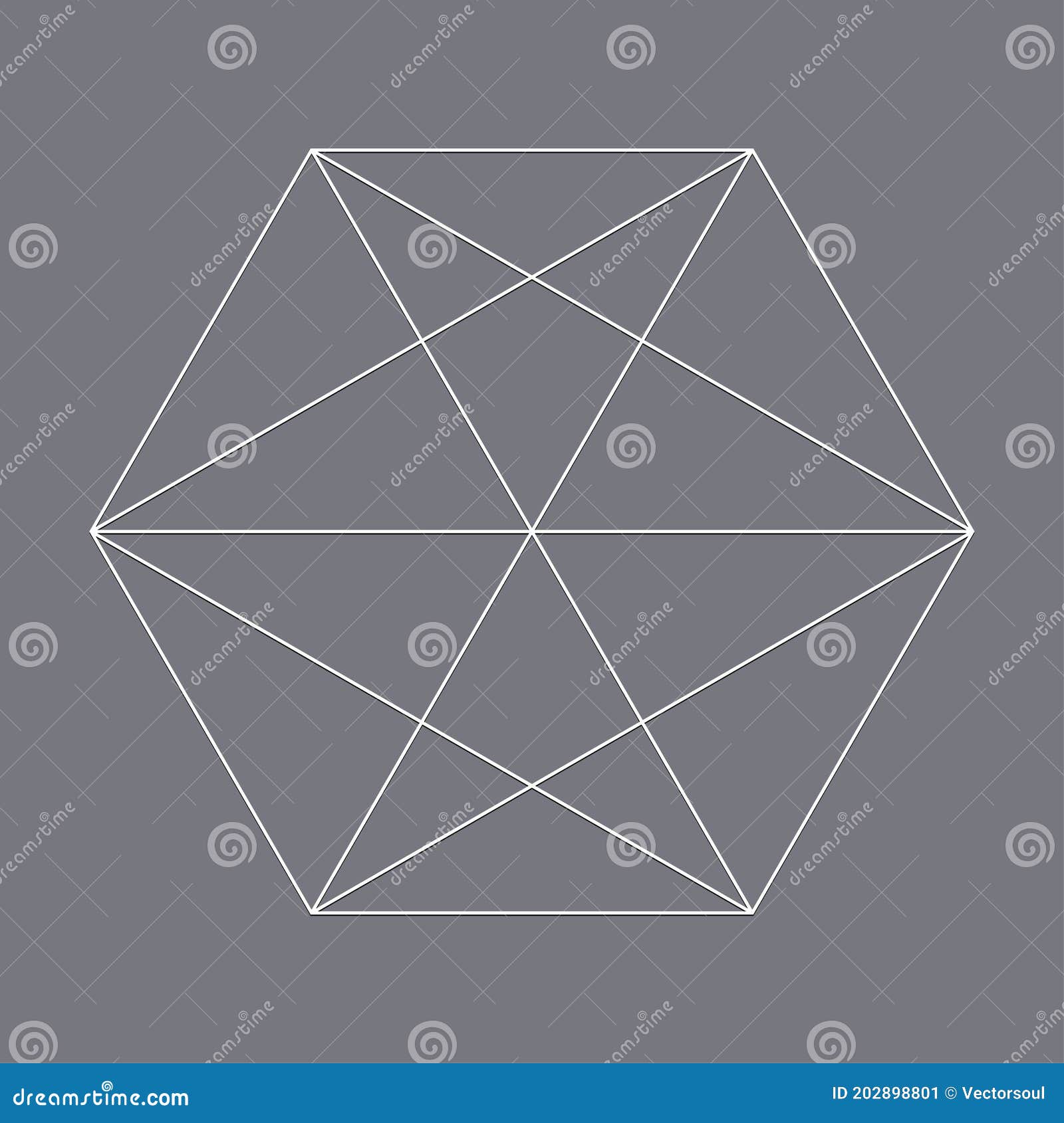 Geometric Octagon Polygon with Diagonal Angles Drawn. Geometry Vector ...