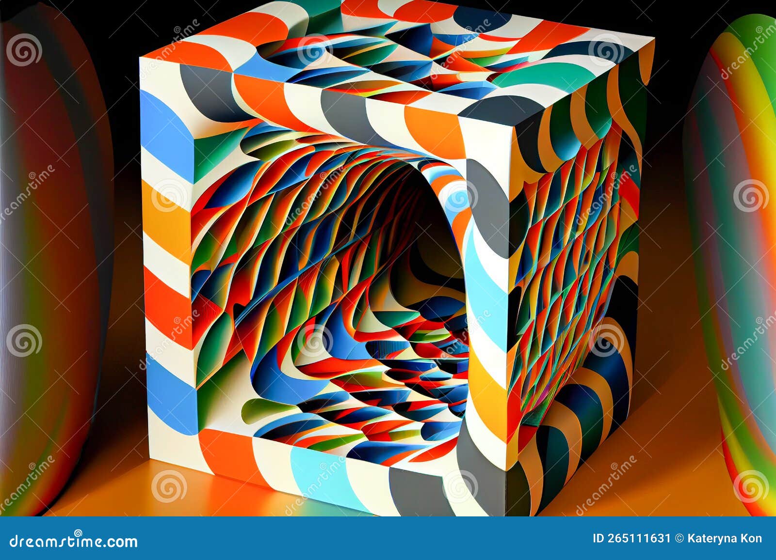 Geometric Optical Illusion, Ai Illustration Stock Illustration ...