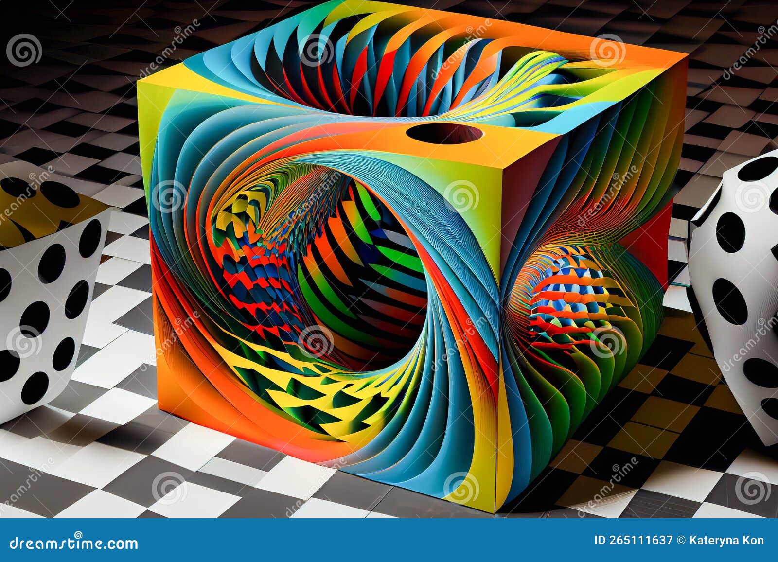 Geometric Optical Illusion, Ai Illustration Stock Illustration ...
