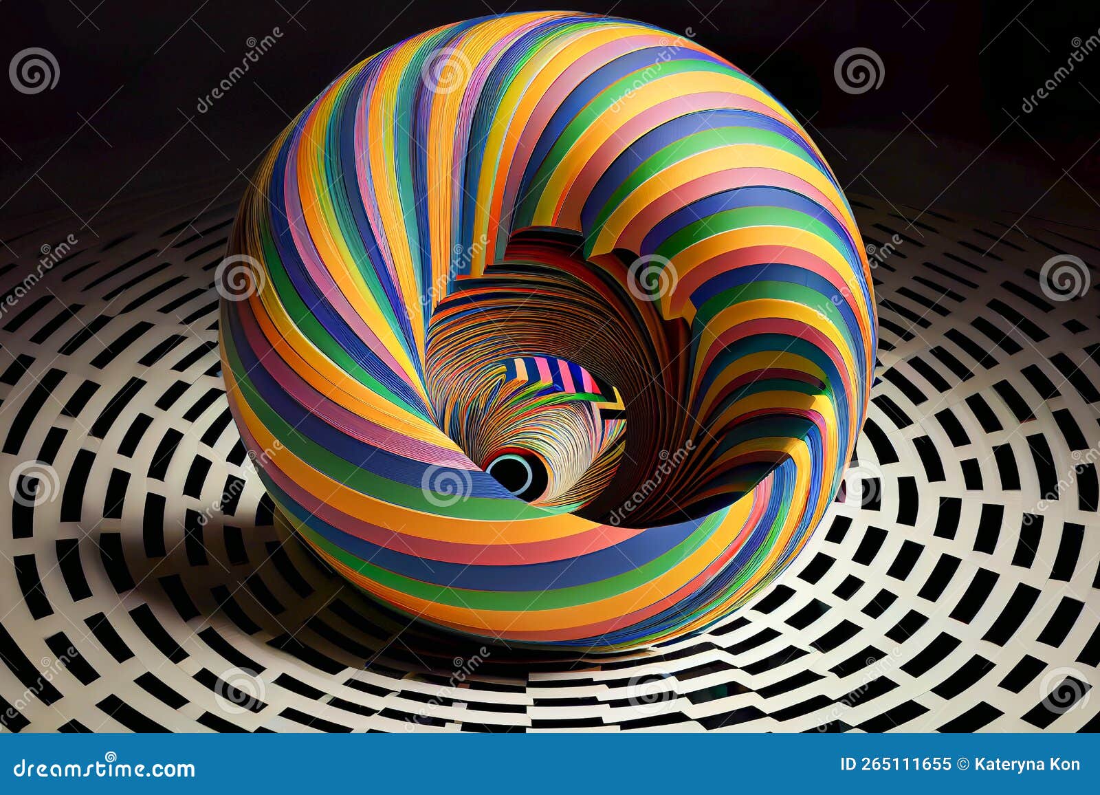 Geometric Optical Illusion, Ai Illustration Stock Illustration ...