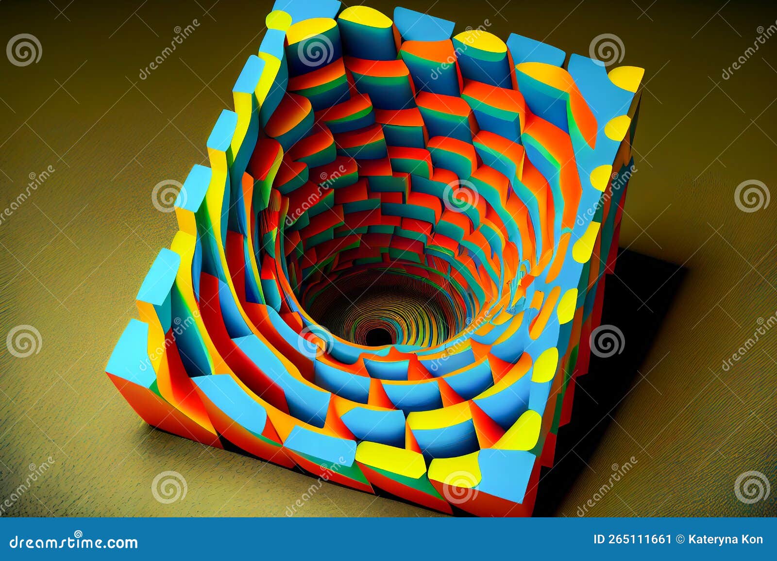 Geometric Optical Illusion, Ai Illustration Stock Illustration ...