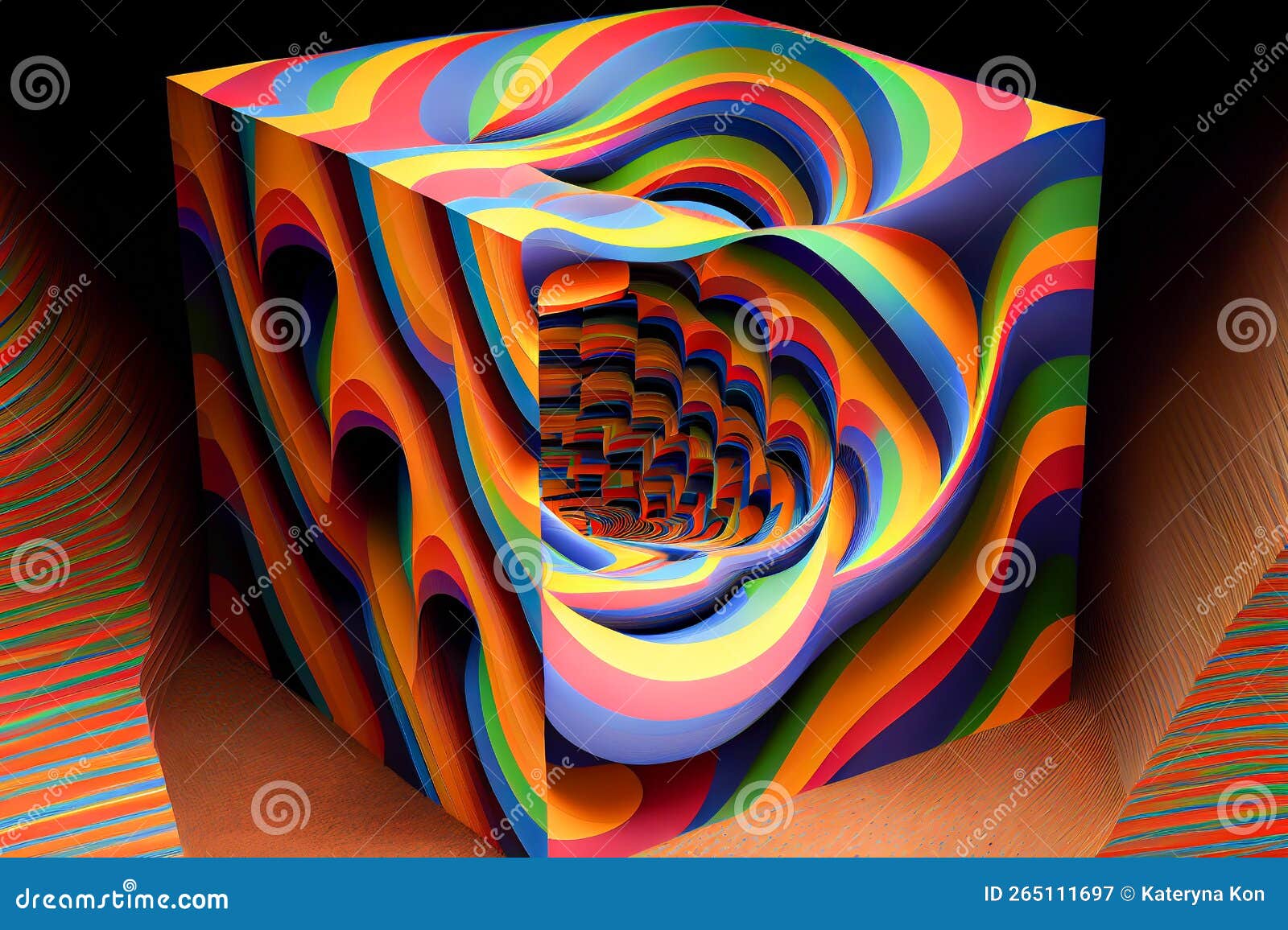 Geometric Optical Illusion, Ai Illustration Stock Illustration ...
