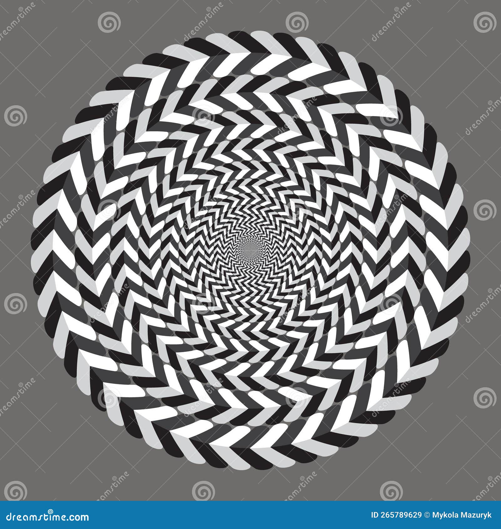 Geometric Optical Illusion with Arrows. White and Black Psychedelic ...