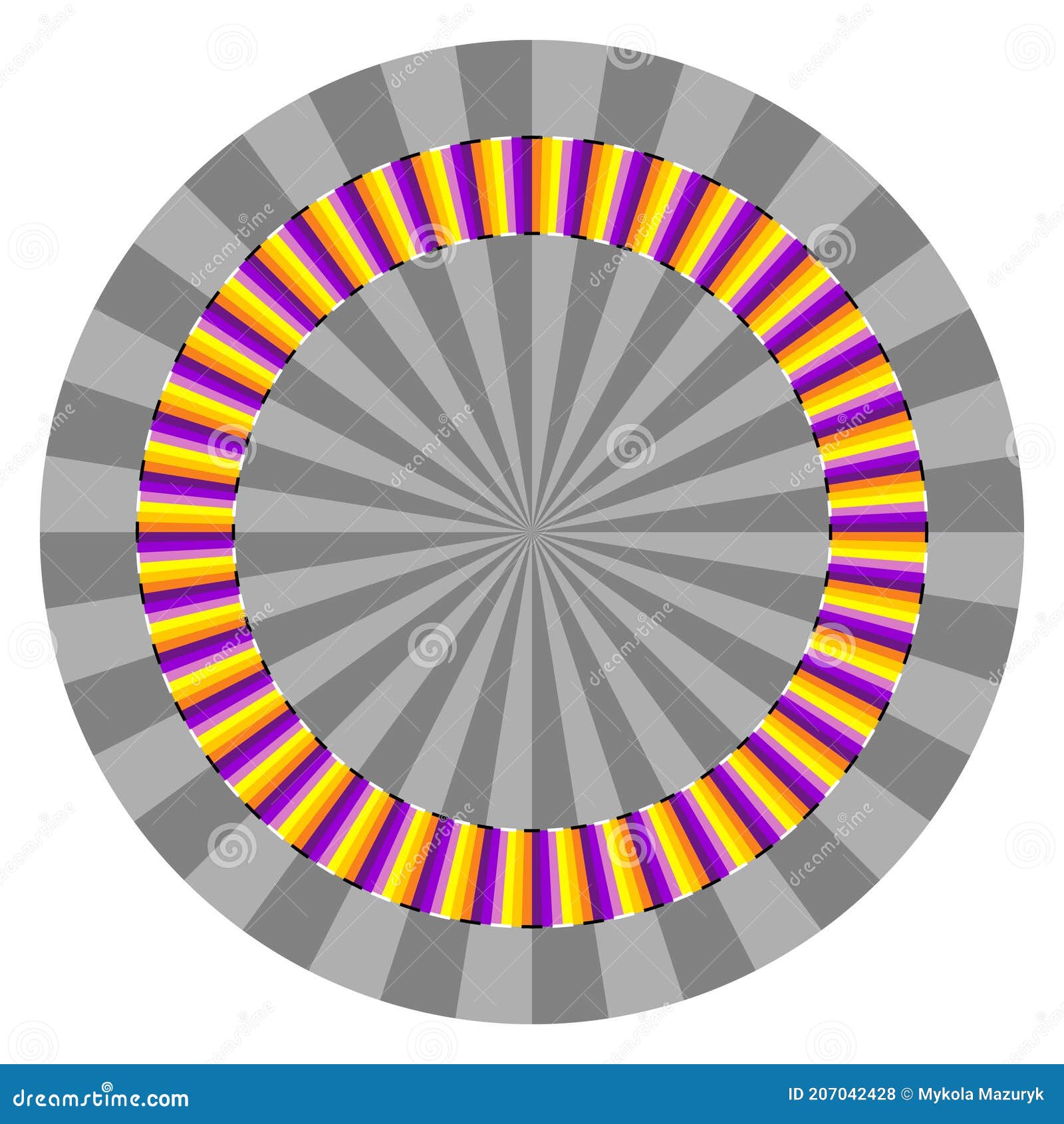 Geometric Optical Illusion. Color Circle Psychedelic Pattern Stock ...