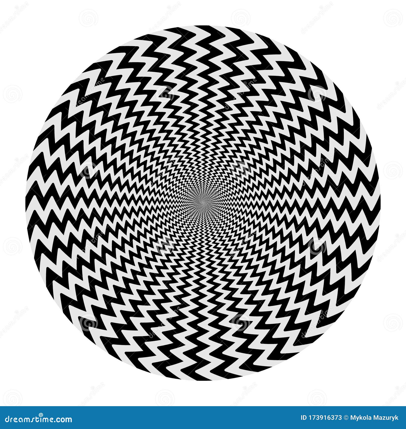 Geometric Optical Illusion. White and Black Circle Pattern Stock Vector ...
