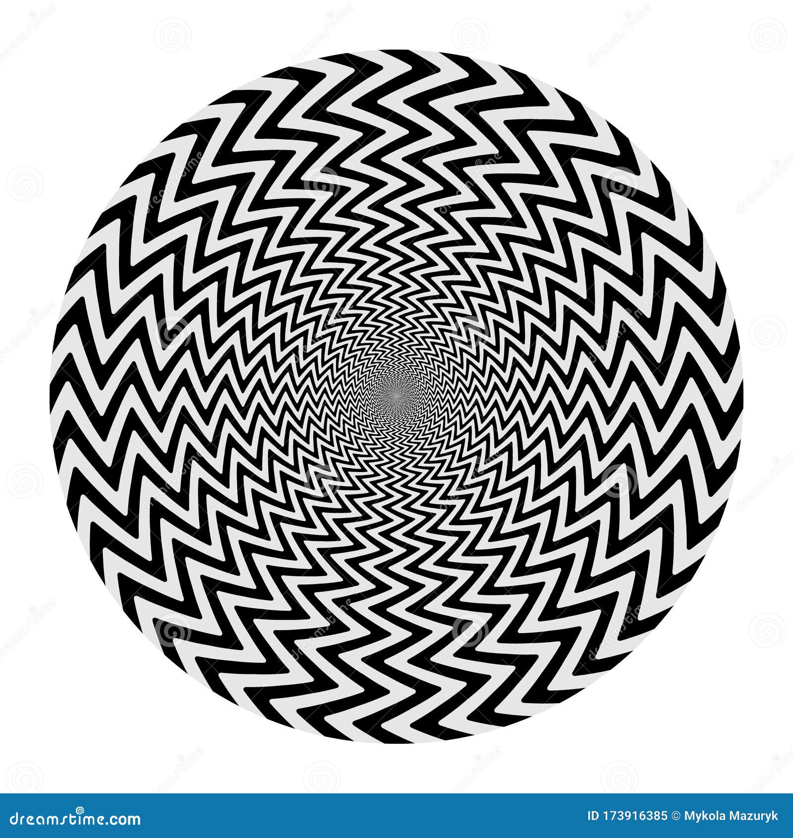 Geometric Optical Illusion. White and Black Circle Pattern Stock Vector ...