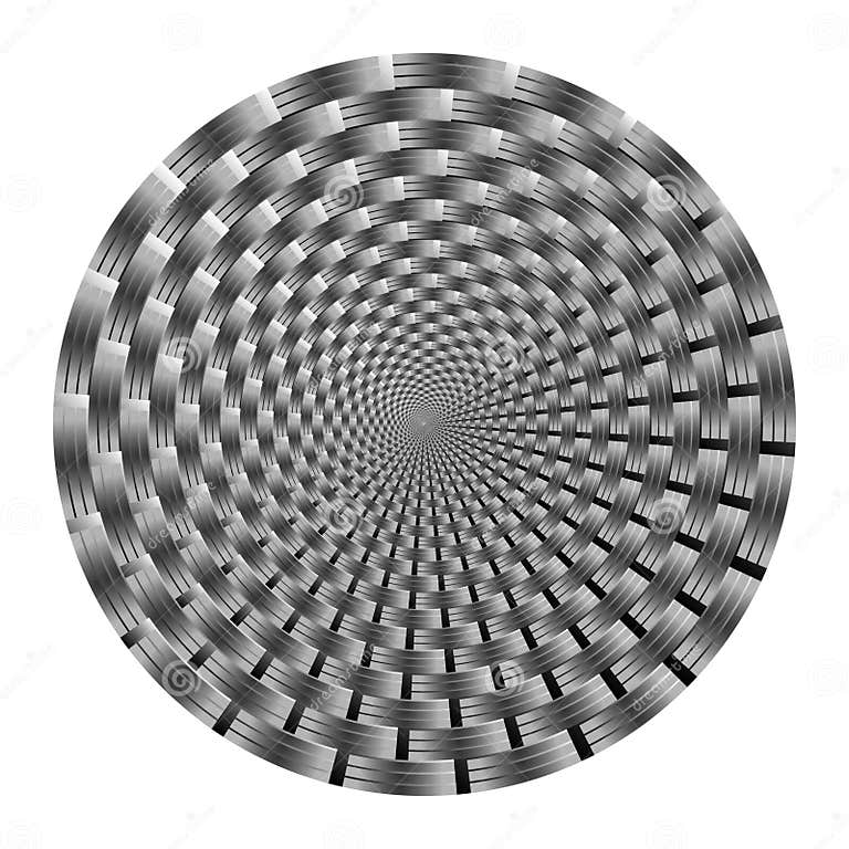 Geometric Optical Illusion. White and Black Circle Pattern Stock Vector ...