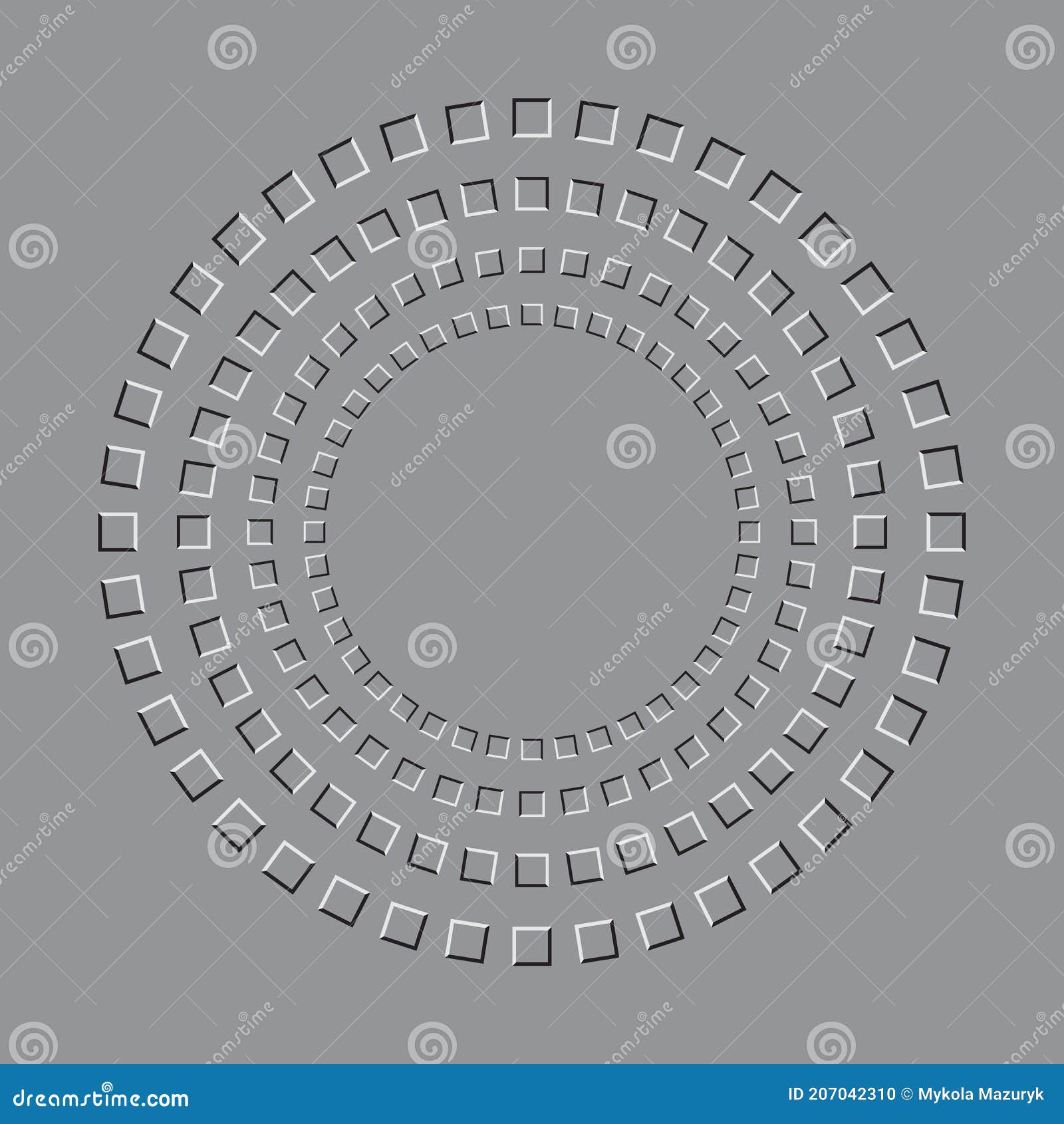 Geometric Optical Illusion. White And Black Circle Psychedelic Pattern ...