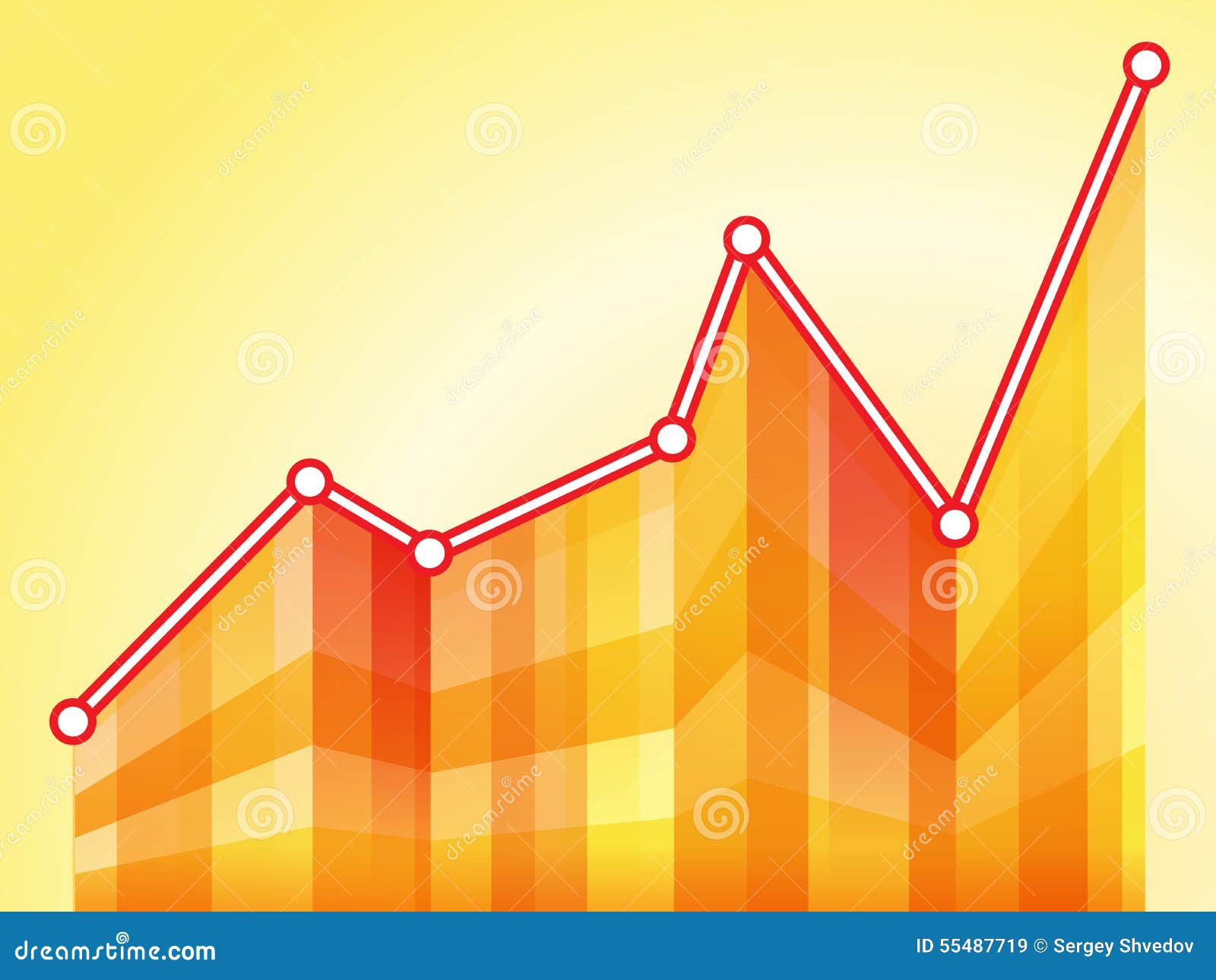 Geometric Orange Graph Diagram Stock Vector - Illustration of data ...