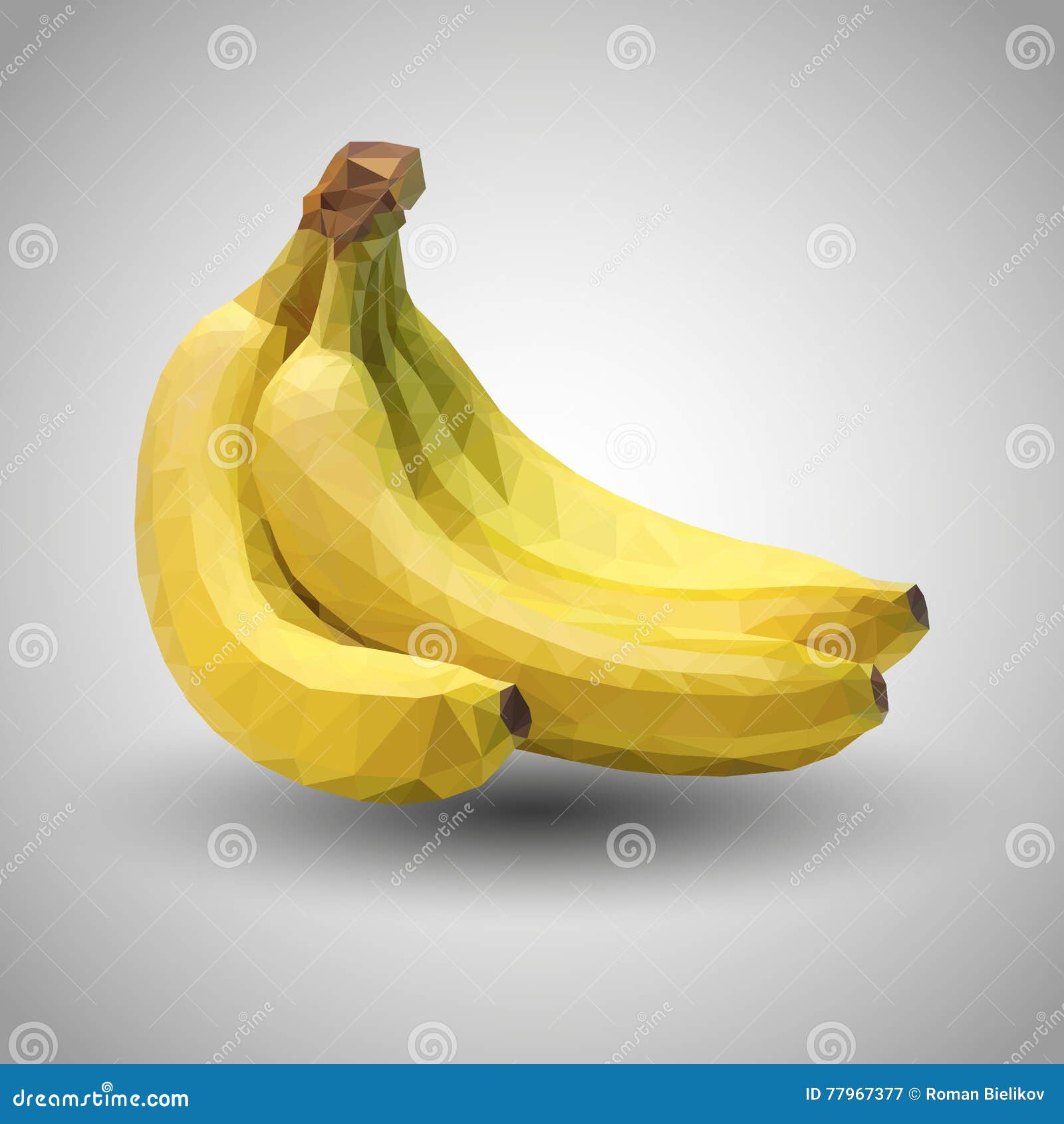 Geometric Bananas, Yellow Background Vector Illustration ...