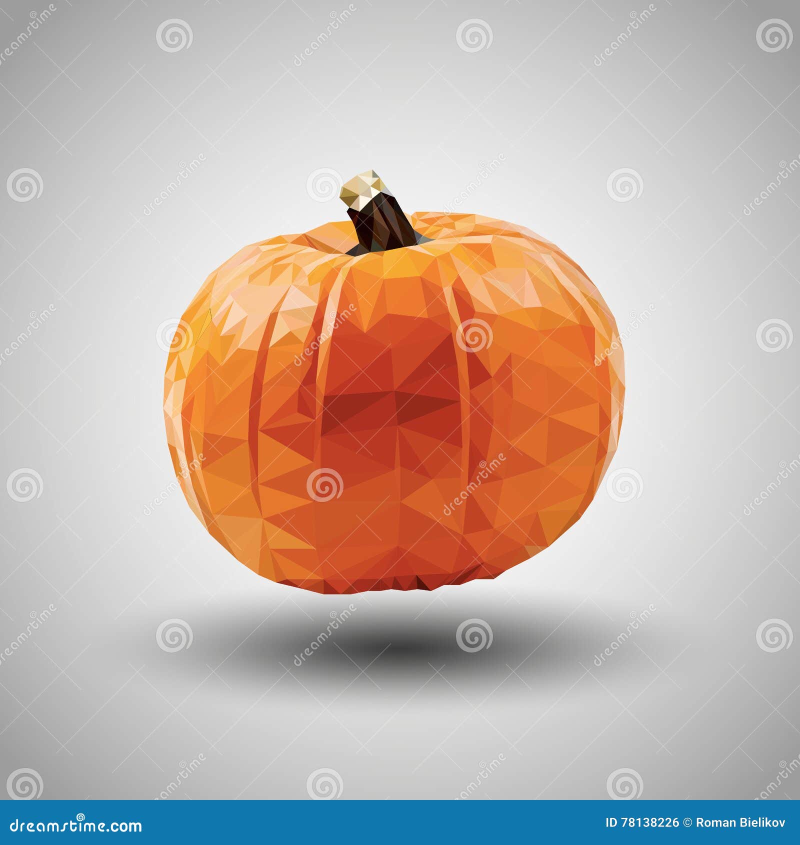 Geometric Origami Pumpkin with Grey Background Stock Vector ...
