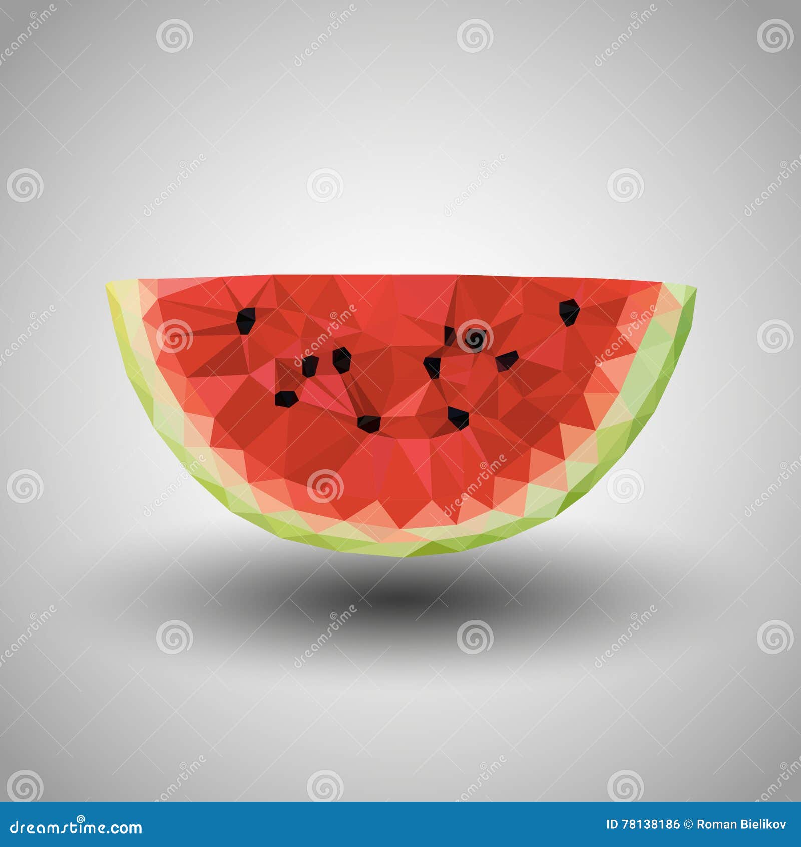 Geometric Origami Watermelon with Grey Background Stock Vector ...