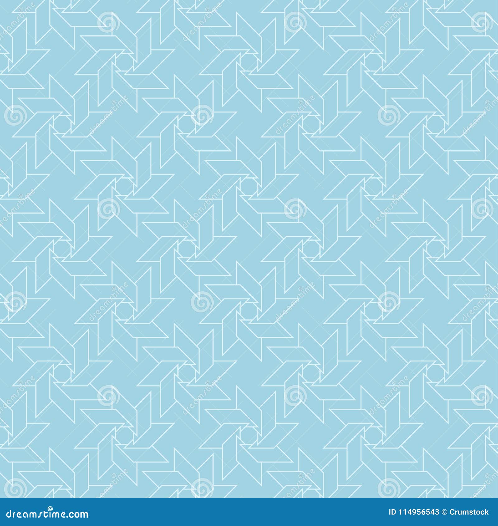 Geometric Ornament. Light Blue Seamless Pattern Stock Vector ...