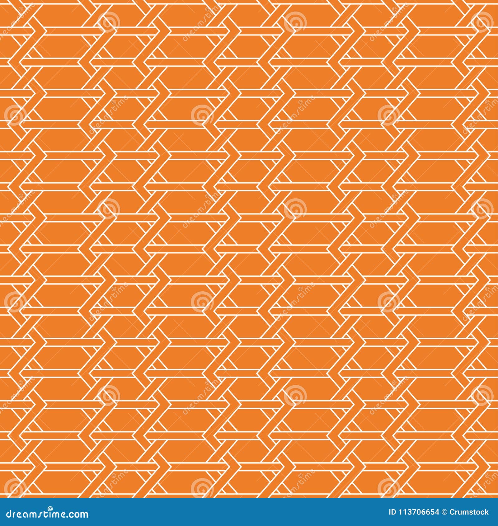 Geometric Ornament. Orange and White Seamless Pattern Stock Vector ...