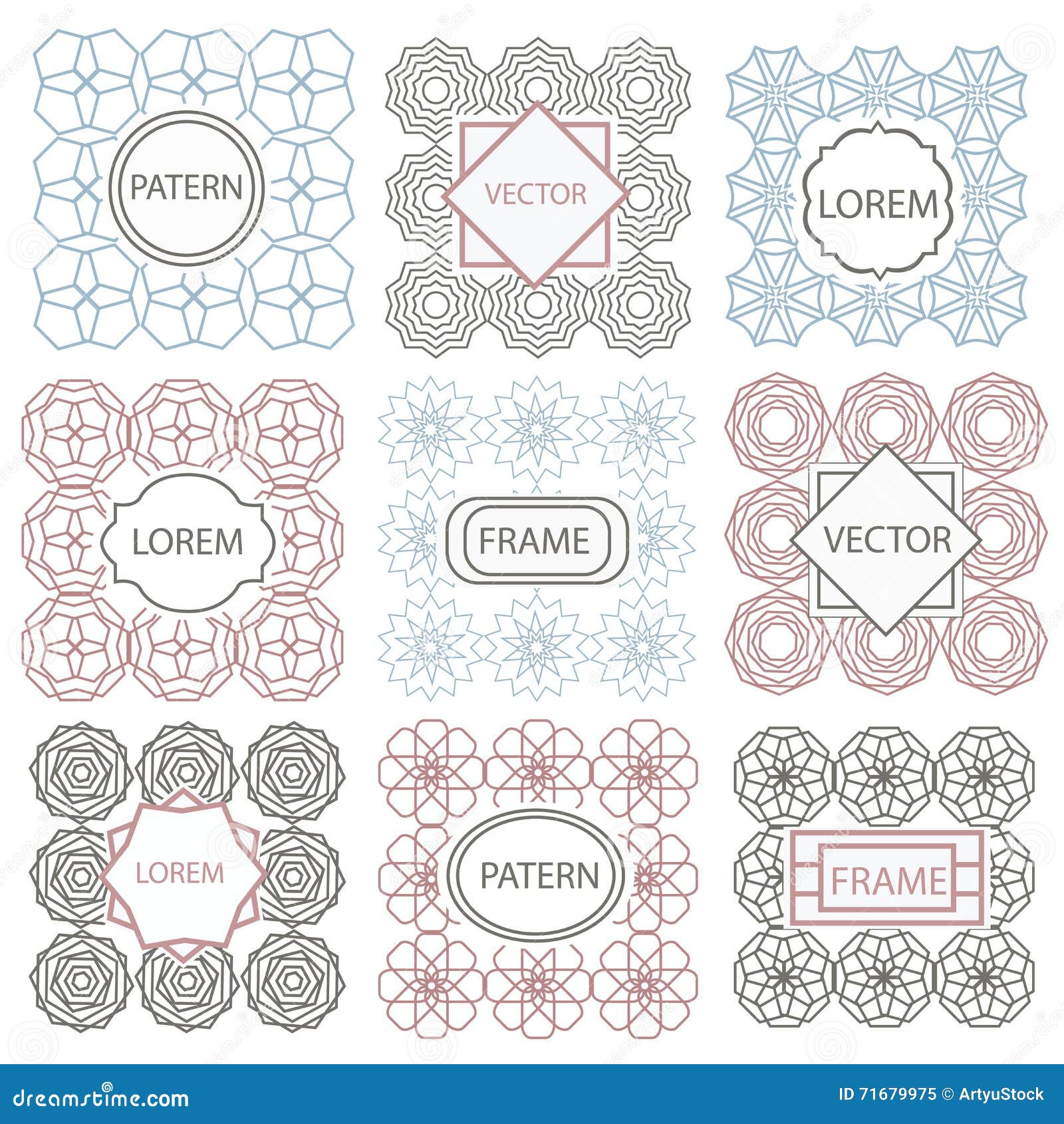 Geometric ornament pattern stock vector. Illustration of line - 71679975