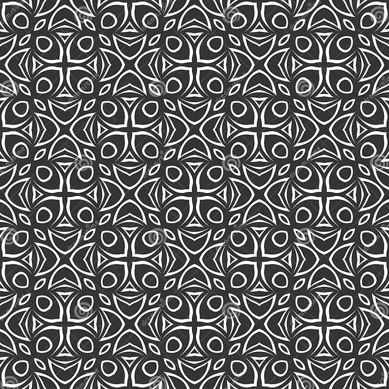 Geometric Ornamental Black N White Pattern. Repeated Pattern in Boxes ...