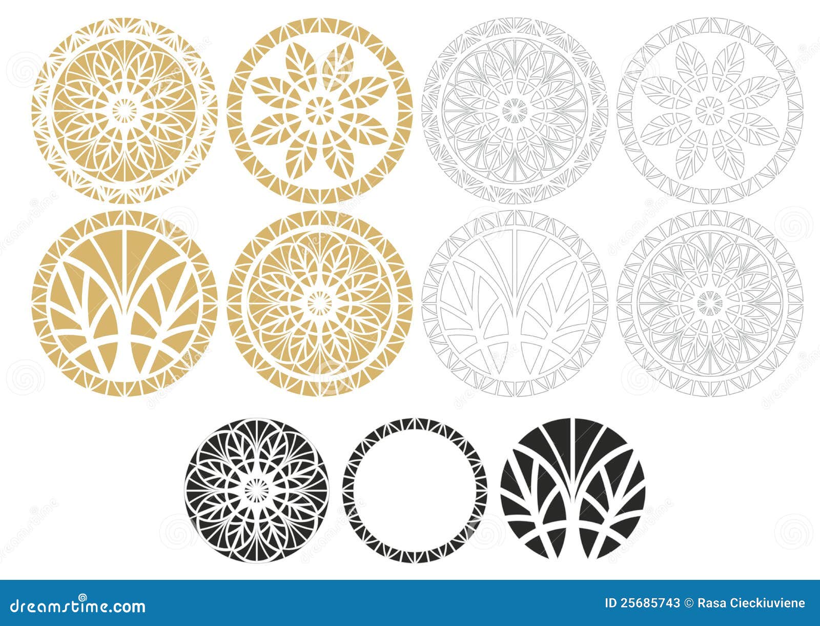 Geometric ornaments stock vector. Illustration of letterhead - 25685743