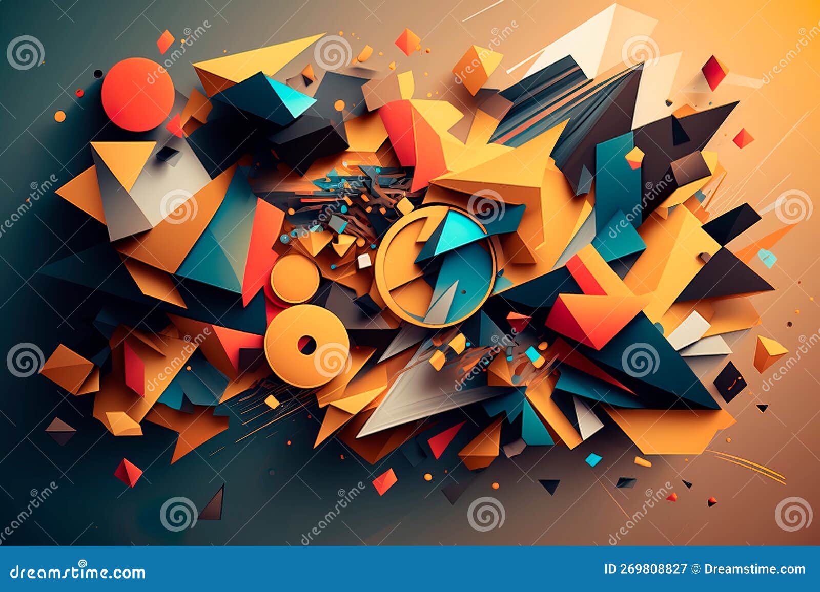 Geometric Overlapping Background Abstract Geometric Shape. Generative ...