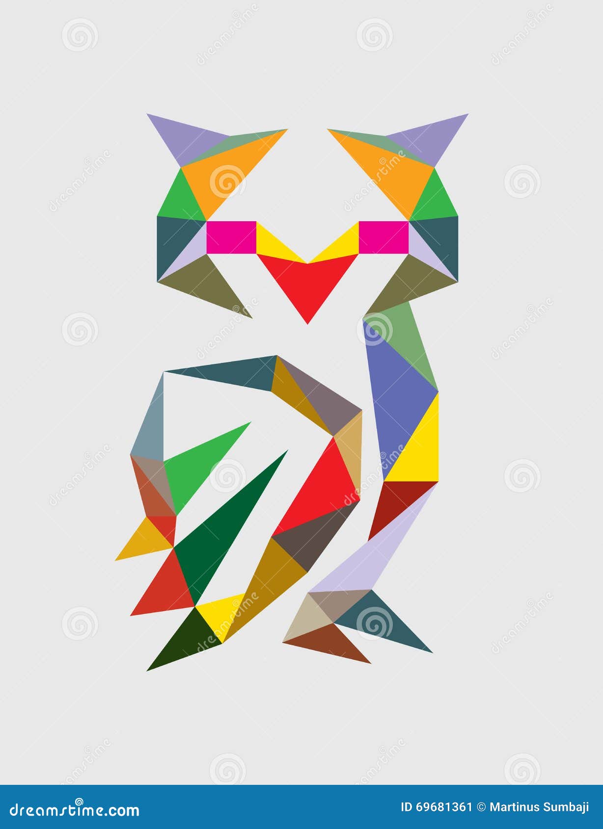 Geometric Owl stock vector. Illustration of digital, geometrical - 69681361