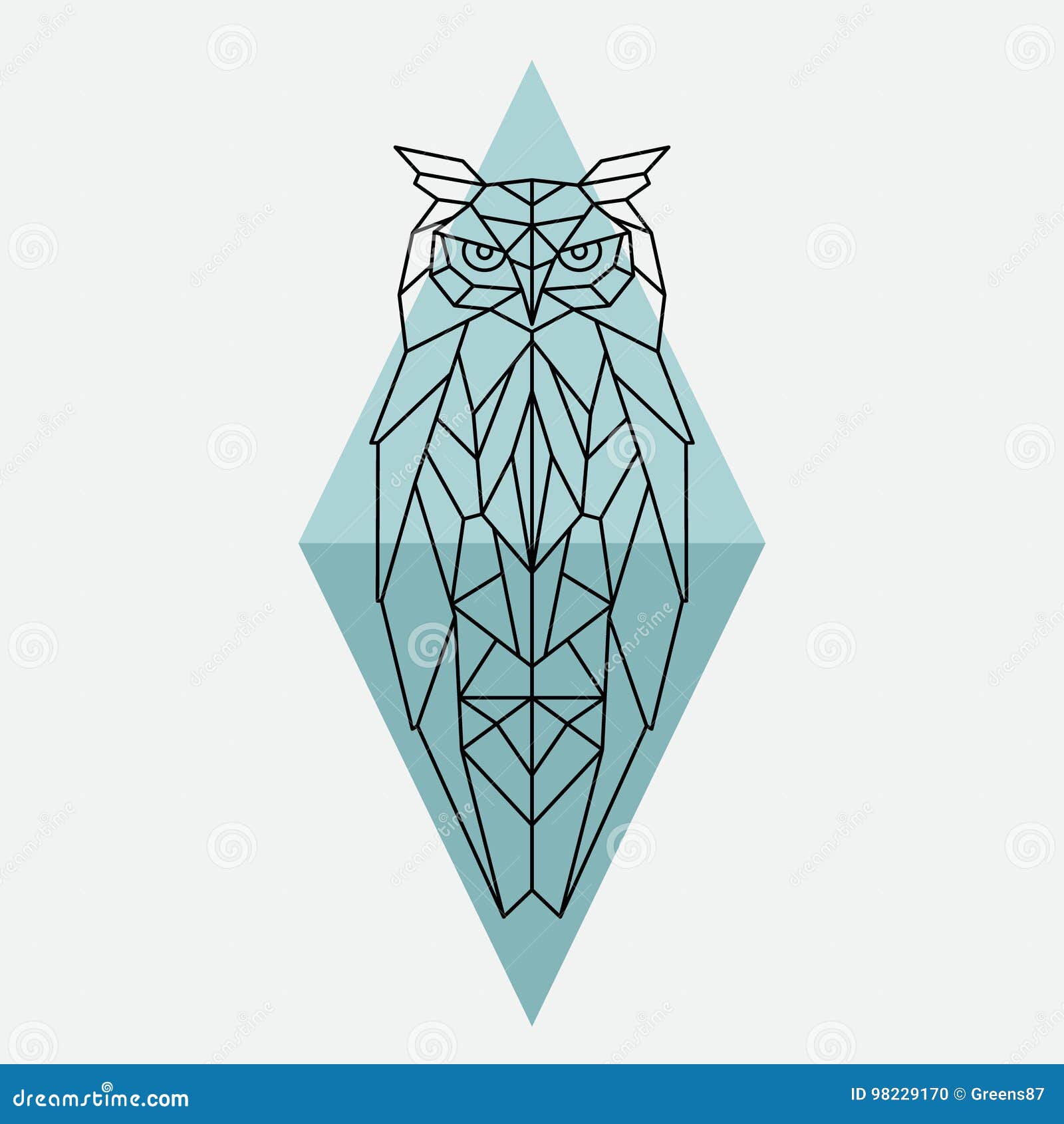 Geometric owl. Wild animal stock vector. Illustration of logo - 98229170