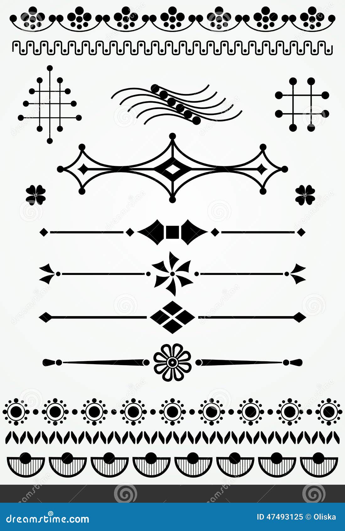 Geometric page decorations stock vector. Illustration of book - 47493125