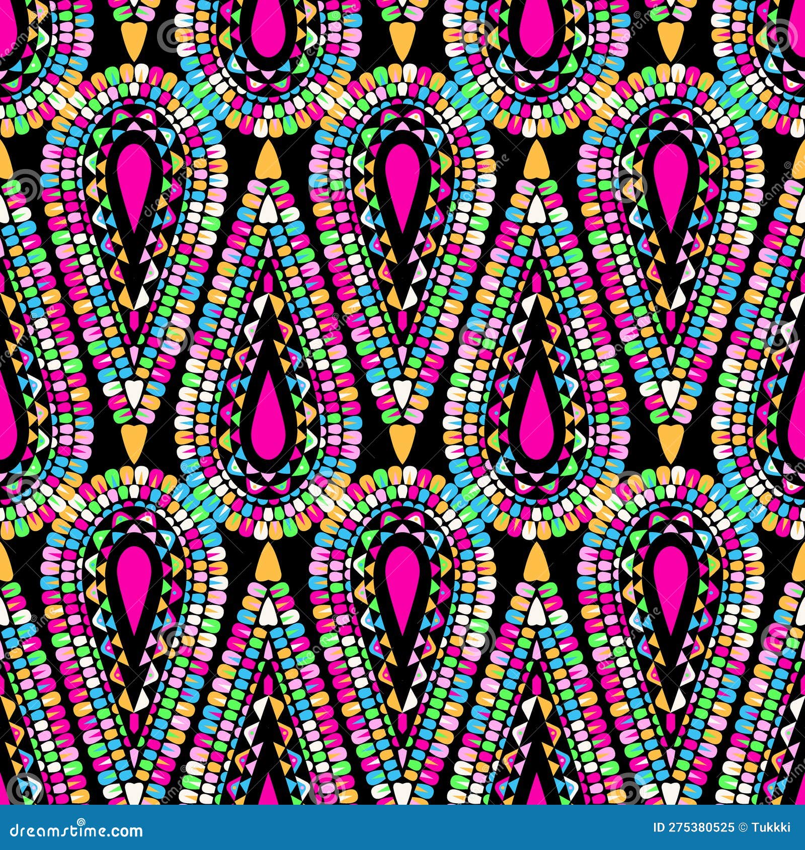 Geometric paisley pattern stock vector. Illustration of ditsy - 275380525