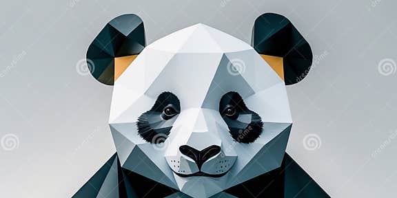 Geometric Panda a Panda Shape Using Geometric Forms Stock Image - Image ...