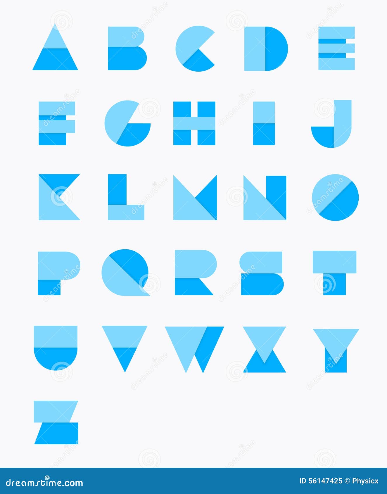 Geometric Paper Alphabet stock vector. Illustration of geometric - 56147425