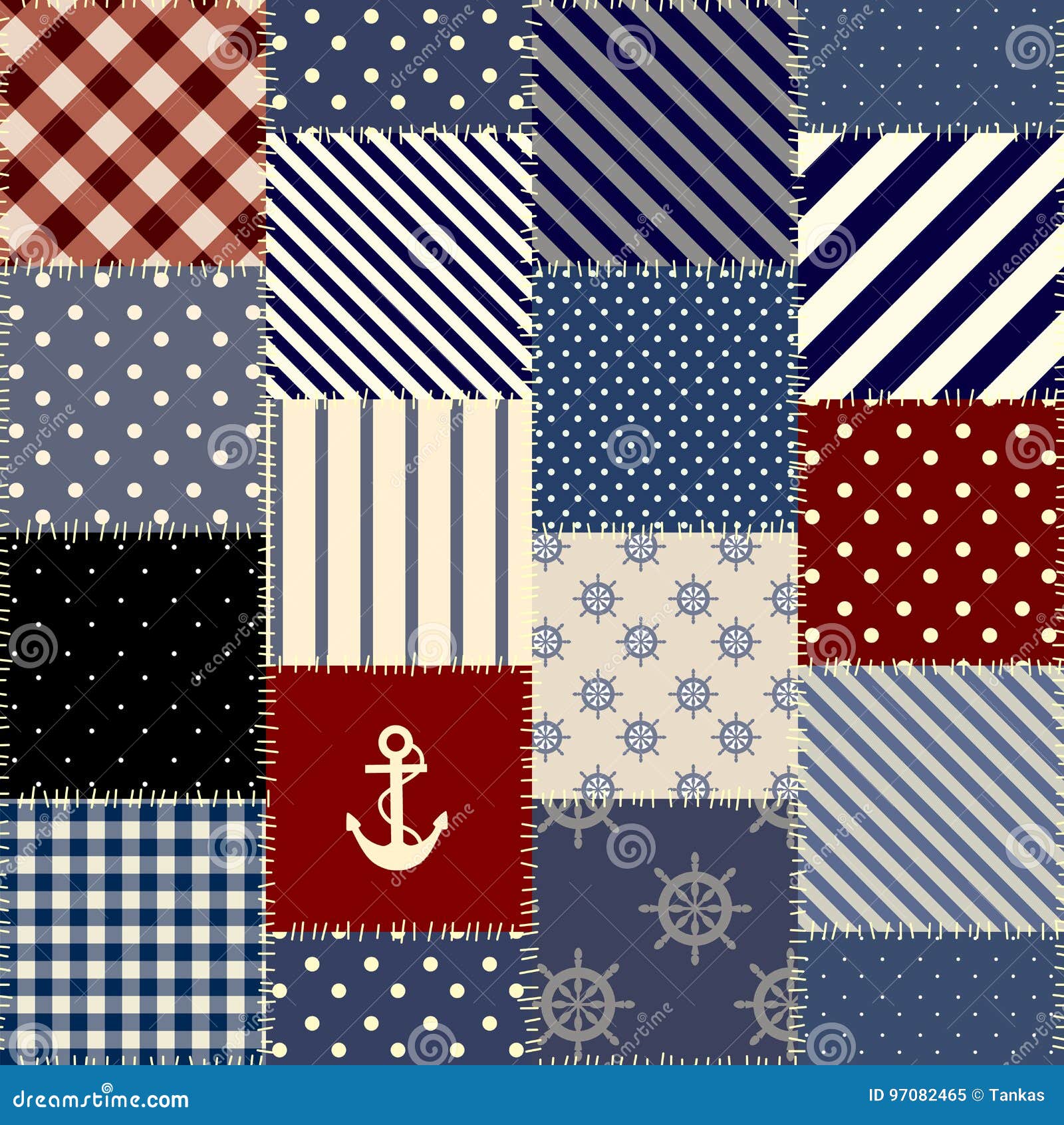 Geometric Patchwork Pattern of a Squares. Stock Vector - Illustration ...